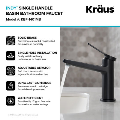 Kraus Indy Single Hole Bathroom Faucet & Reviews | Wayfair