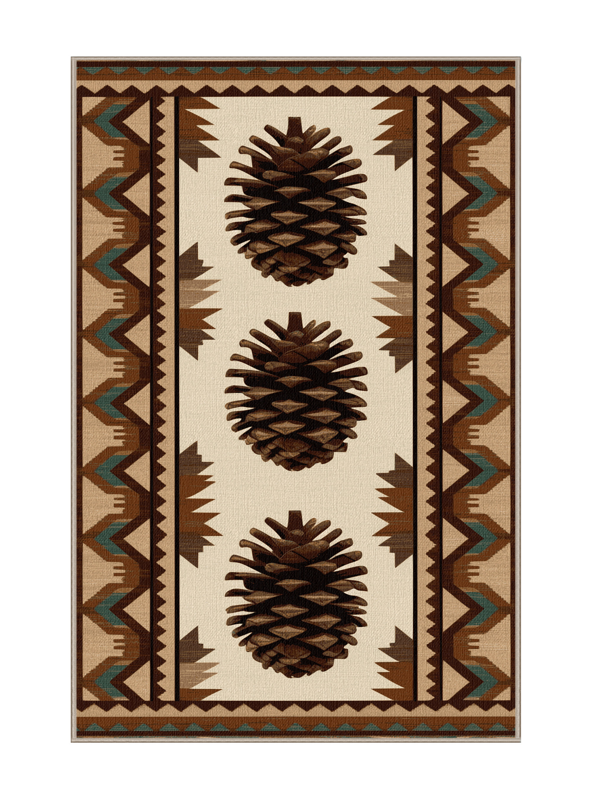 Foundry Select Washable Pinecone Southwestern Area Rug | Wayfair