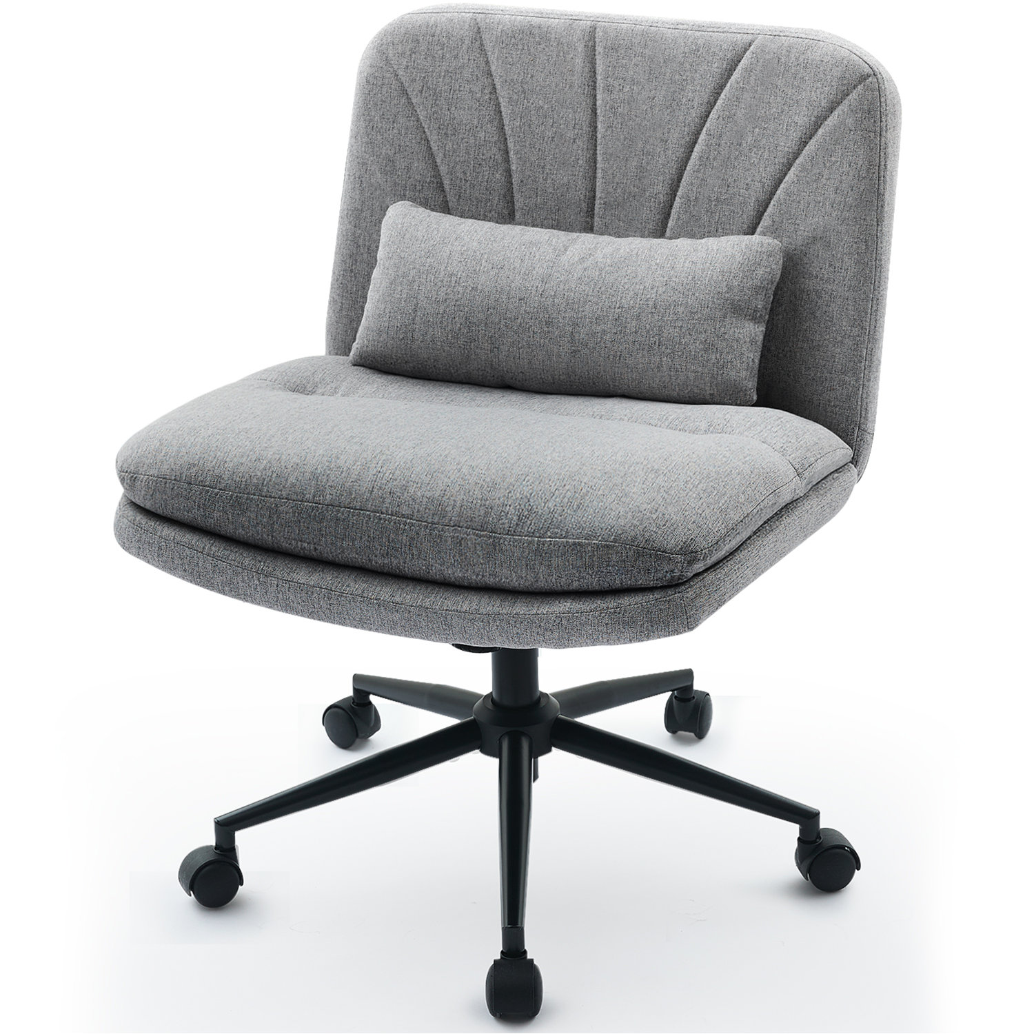 Ebern Designs Criss Cross Home Office Desk Chair With Wheels, Wide Seat ...