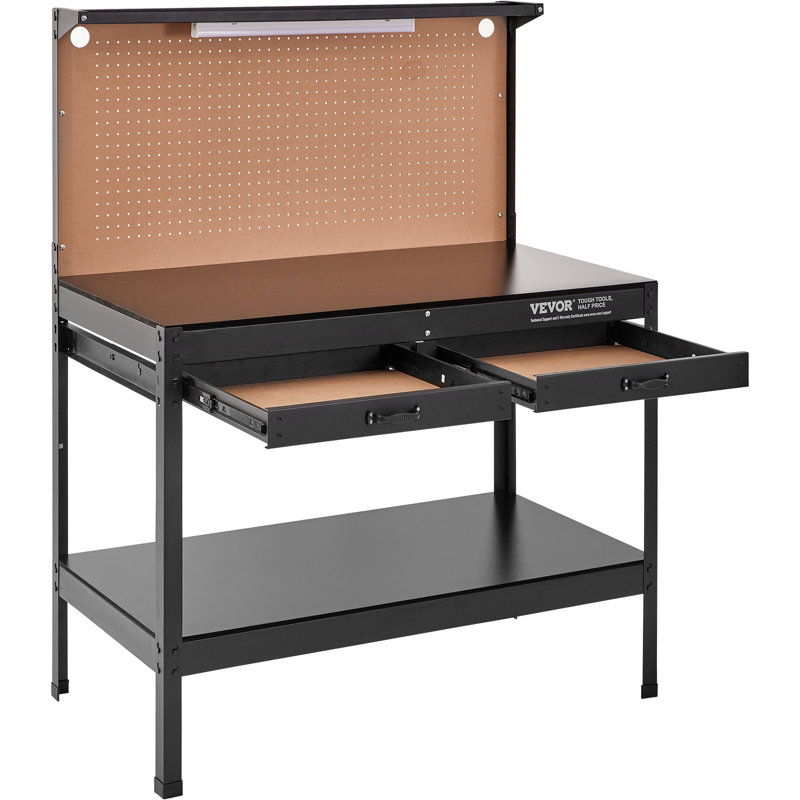 WFX Utility™ 47'' W Steel Top Workbench with Pegboard & Reviews | Wayfair