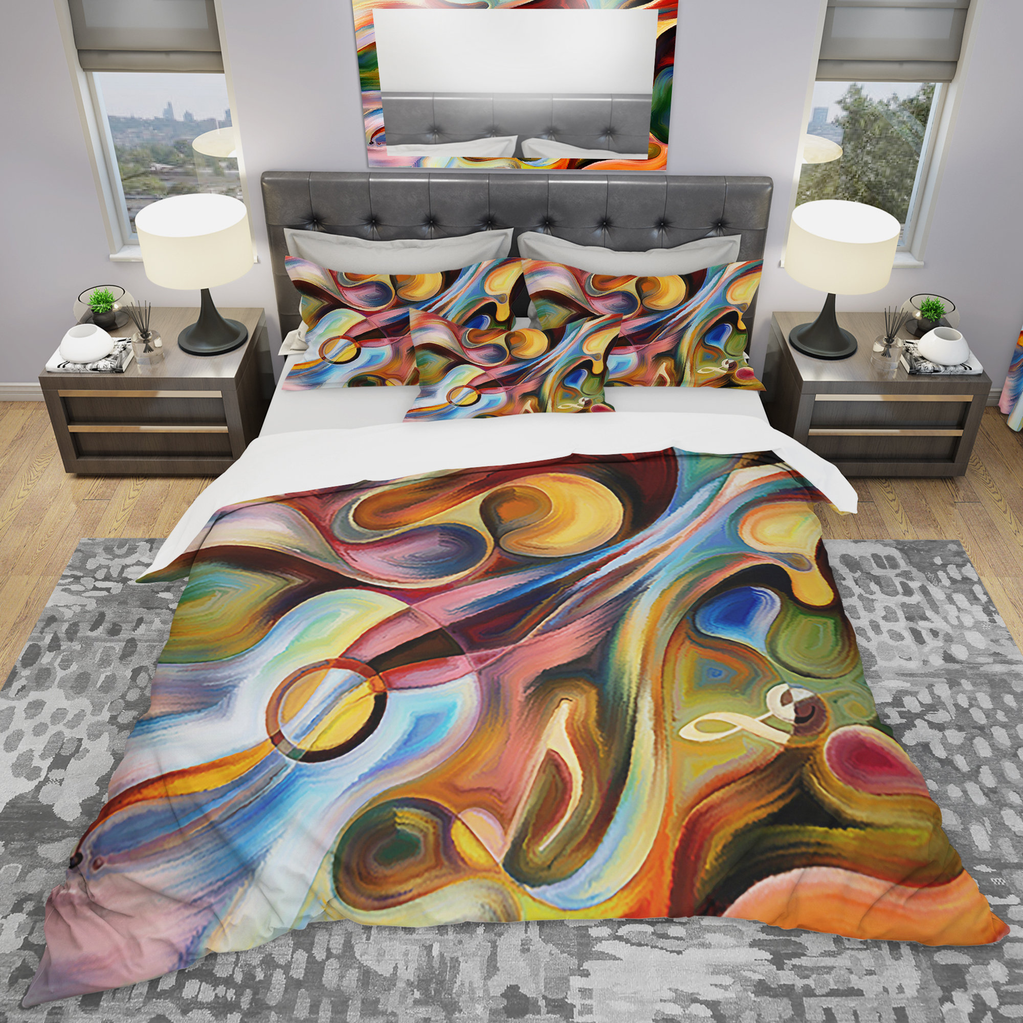 Design Art Music beyond the Frames - Abstract Duvet Cover Set ...