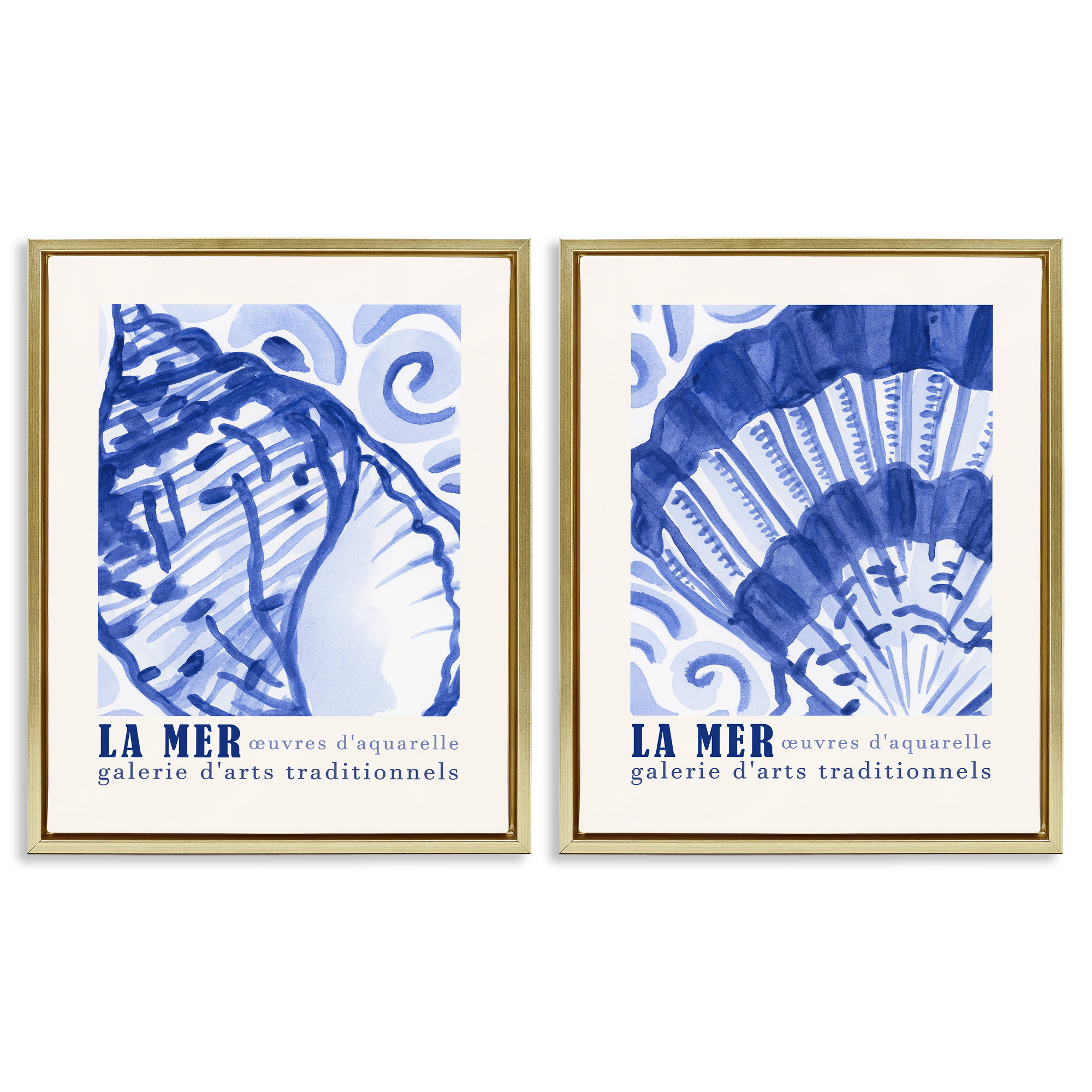Trinx Seashell Gallery Posters 2 PC Framed Floater Canvas Set by June ...