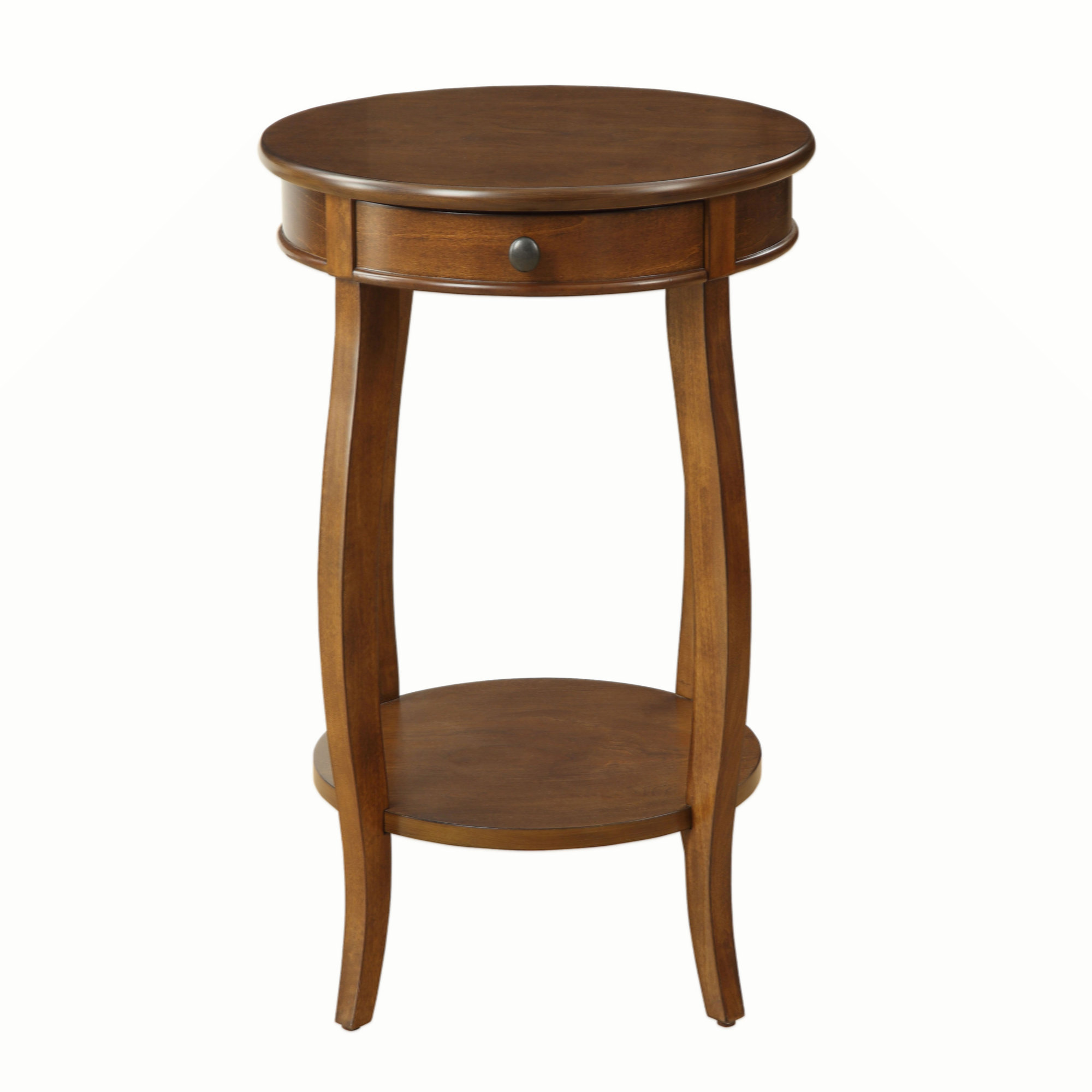 Red Barrel Studio® Walnut End Table With 1-Drawer | Wayfair