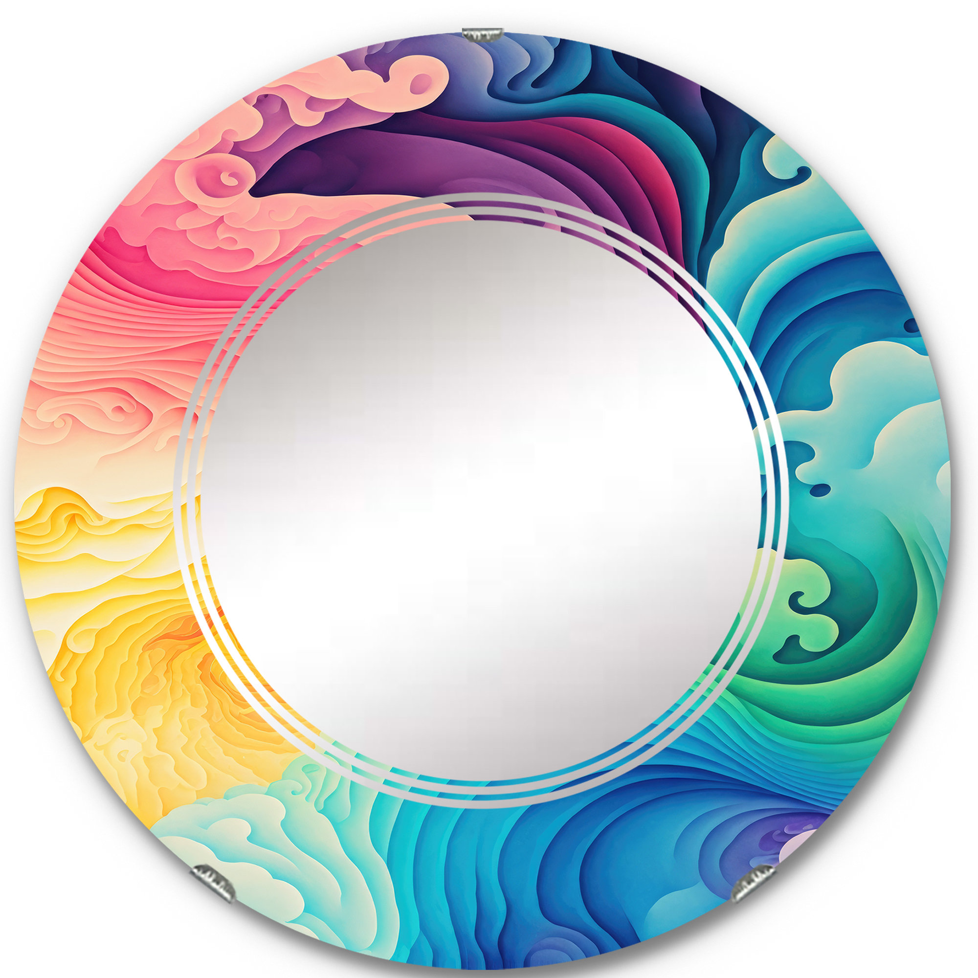 East Urban Home Quy Multicolor Swirly Clouds IV - Modern Spiral Wall ...