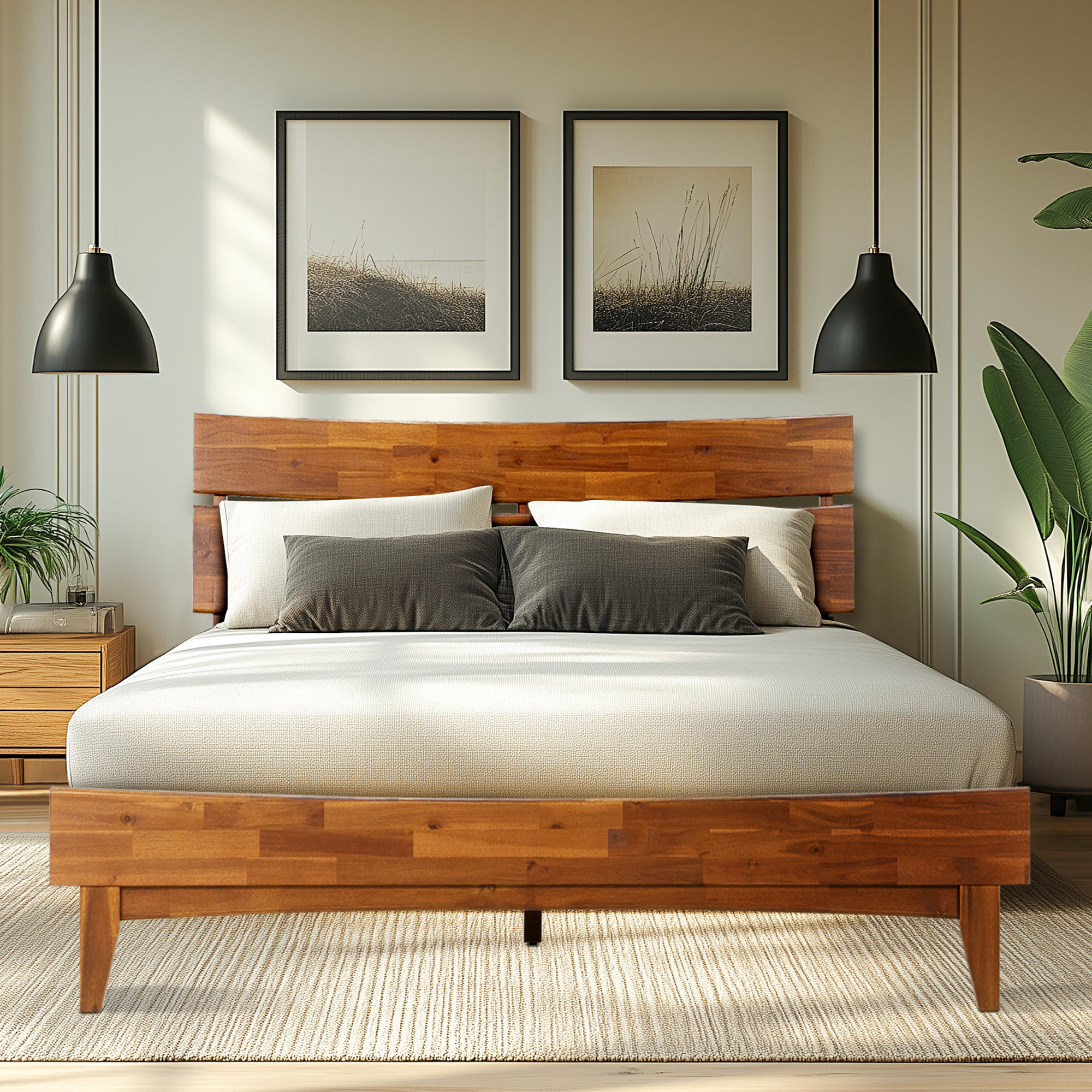 elevated platform bed frame king