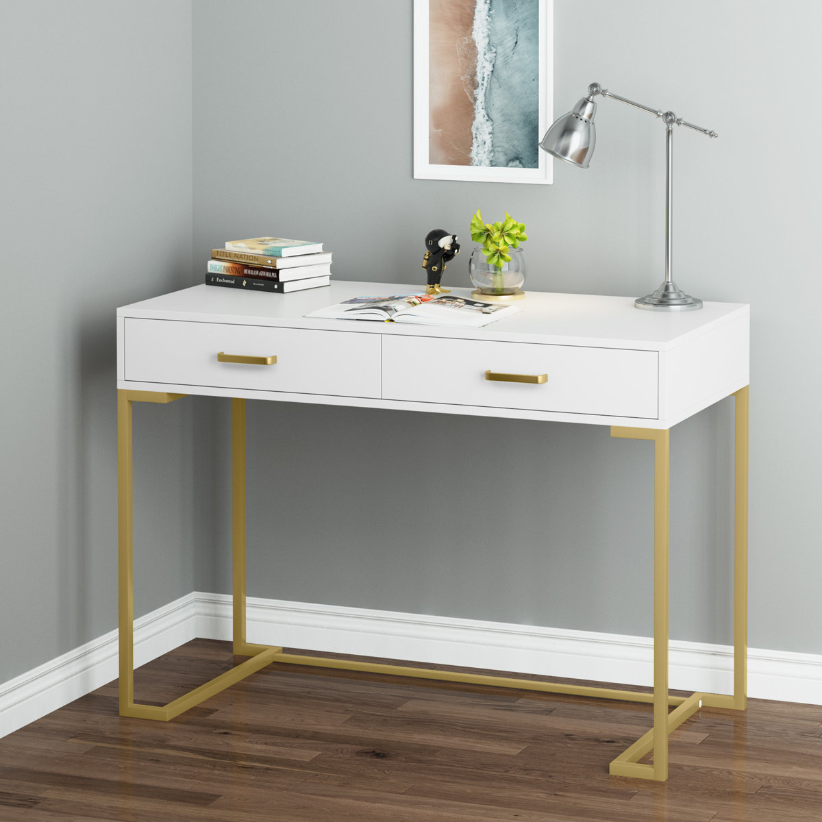 Everly Quinn Secil Modern Desk with 2 Drawers & Reviews - Wayfair Canada