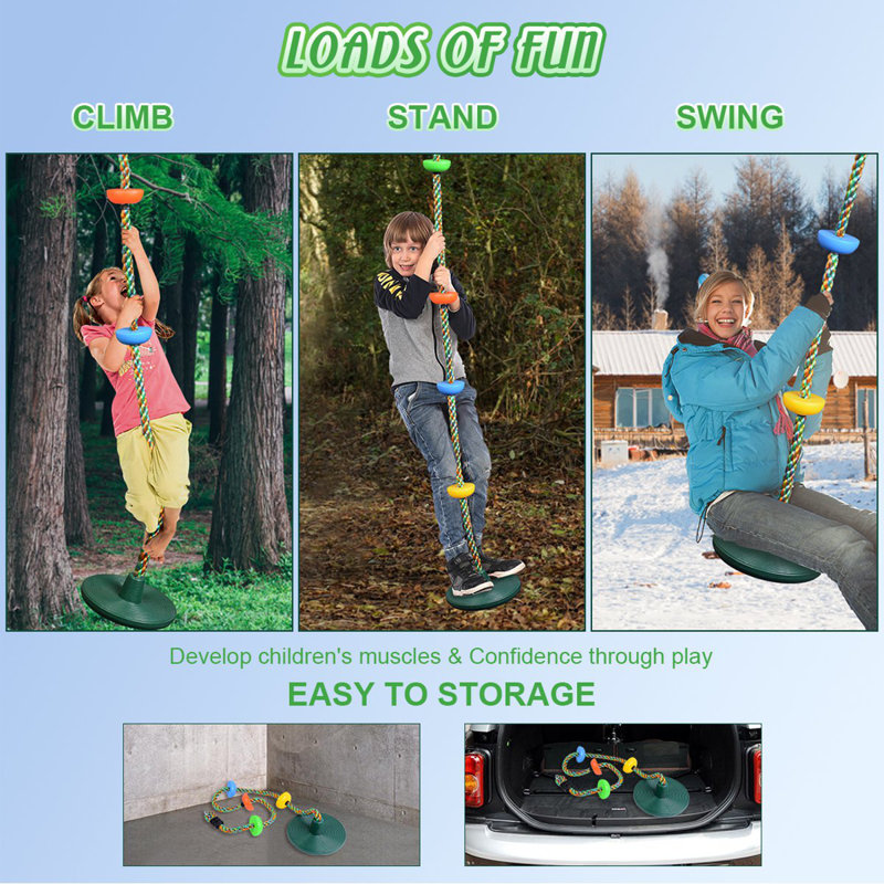 goodwish Disc Swings Seat Swing Set Climbing Rope Tree Swing With ...