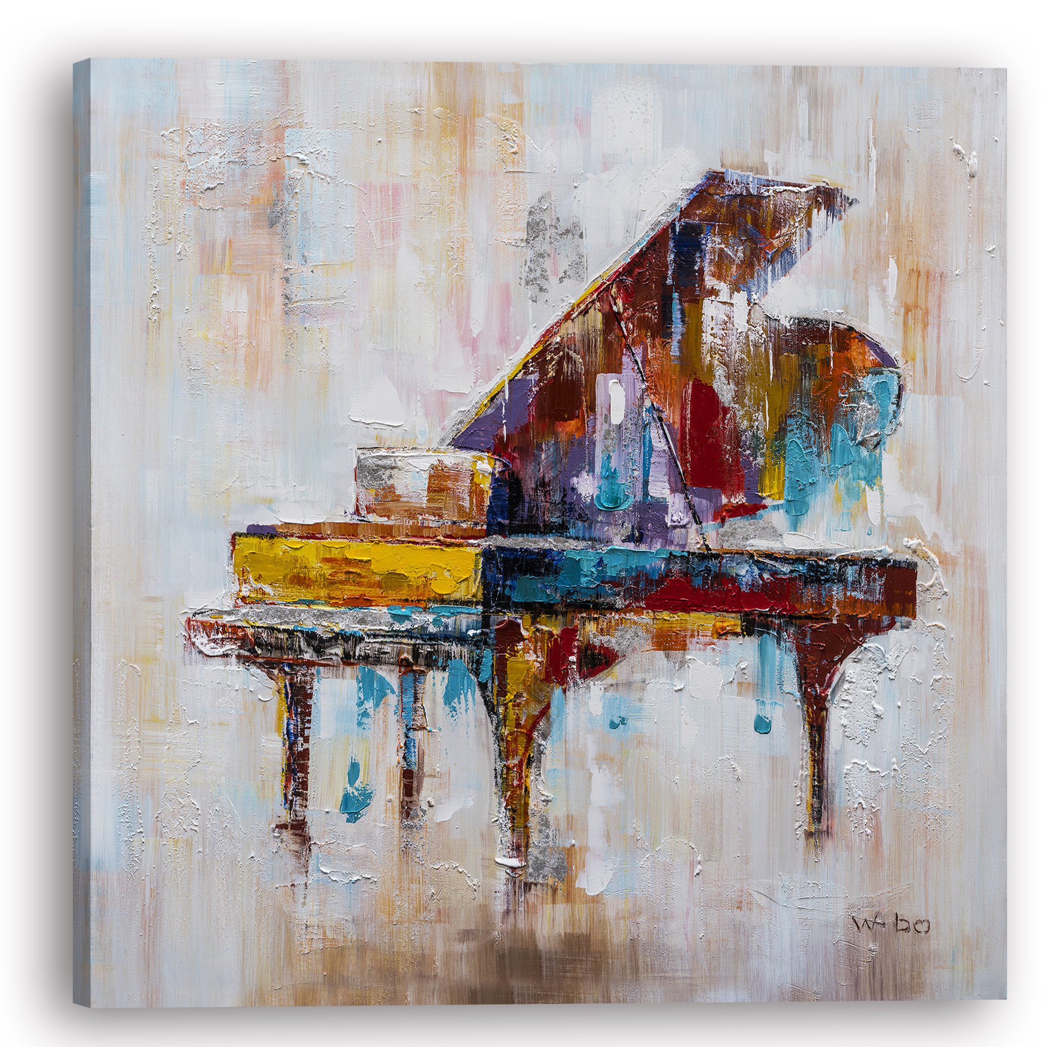 Red Barrel Studio Piano coloré - peinture sur toile tendue et ...