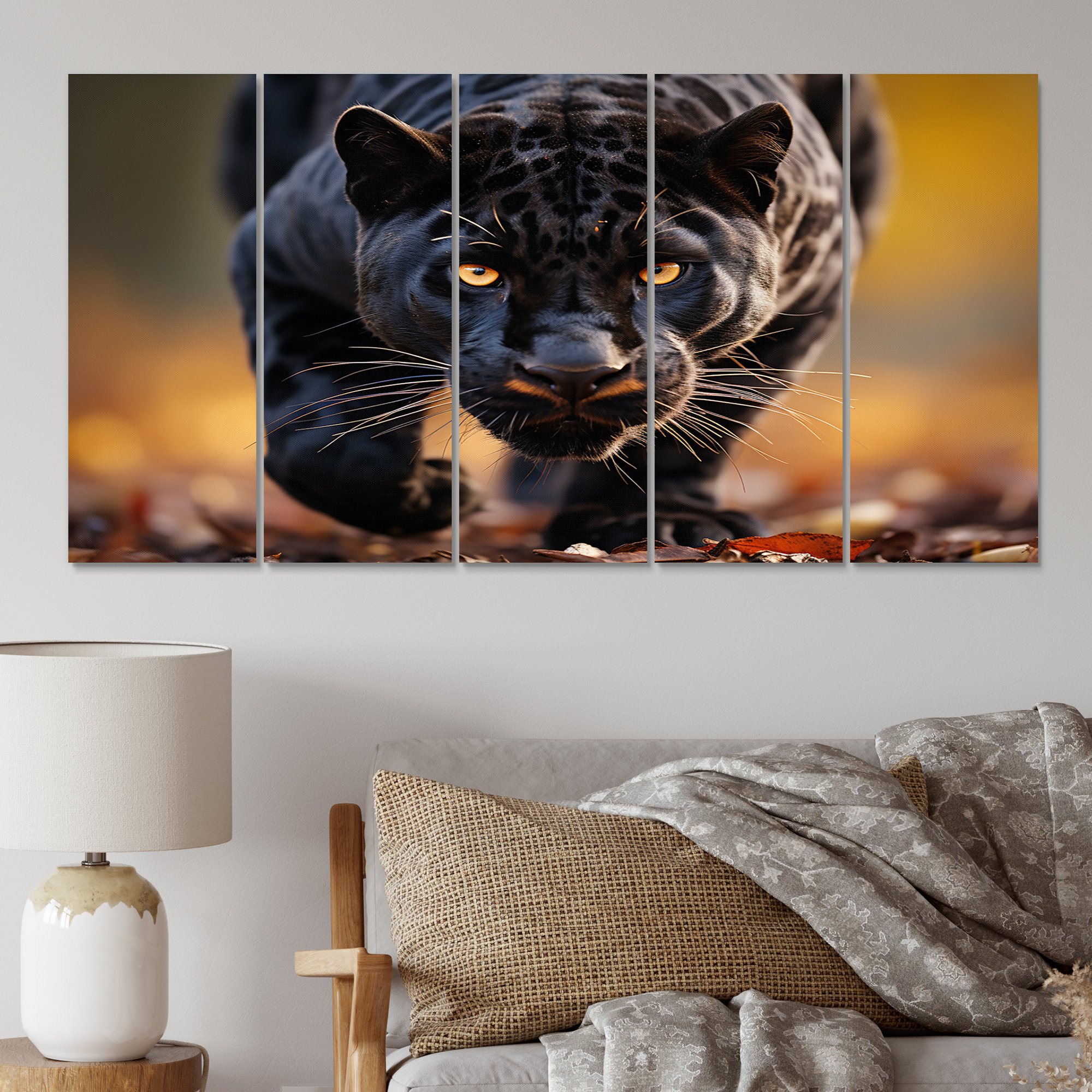 Latitude Run® Black Majestic Panther Hunting Wildlife I - Animals ...