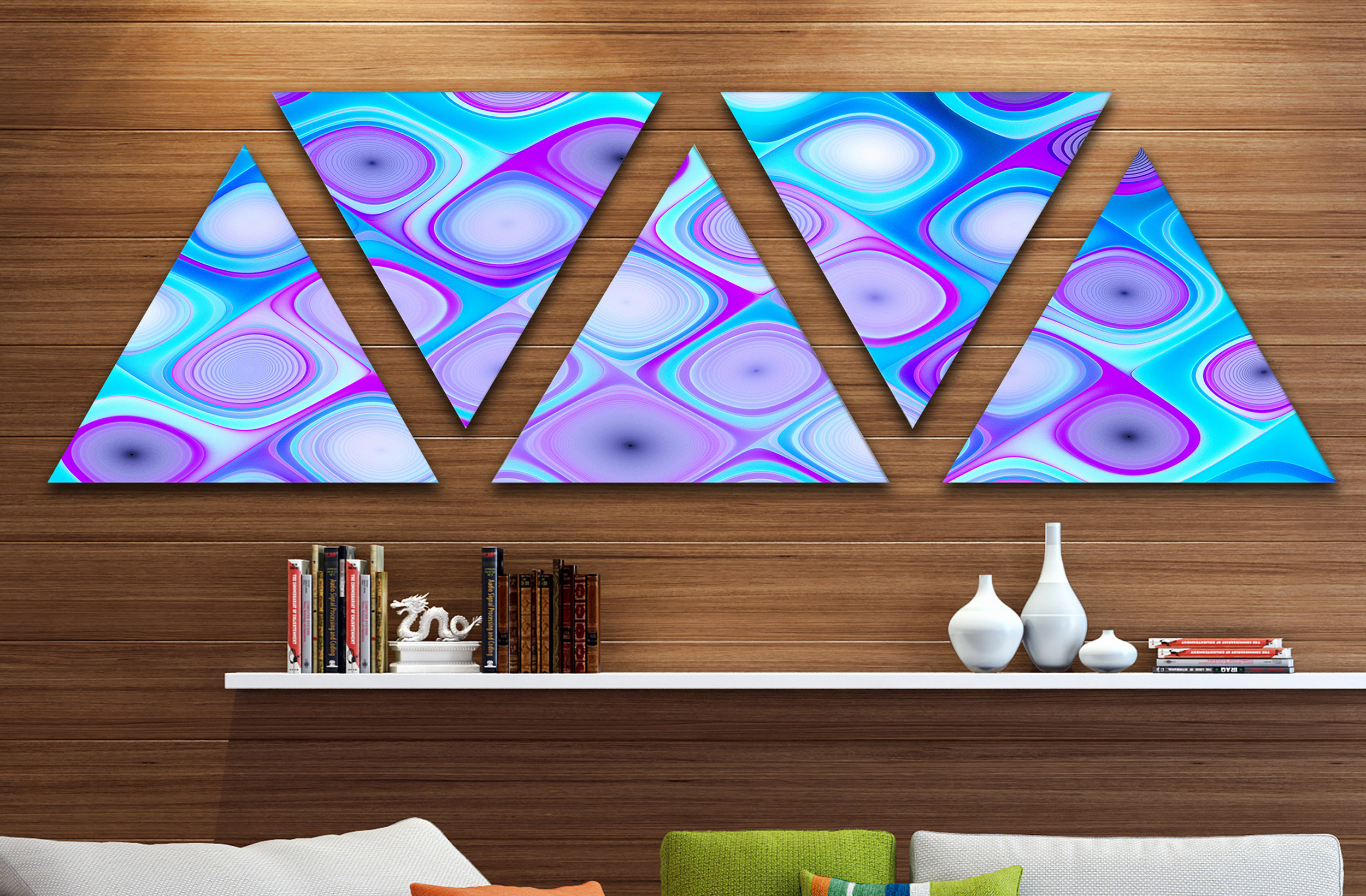 East Urban Home 'Blue Purple Pattern with Swirls' Graphic Art Print ...