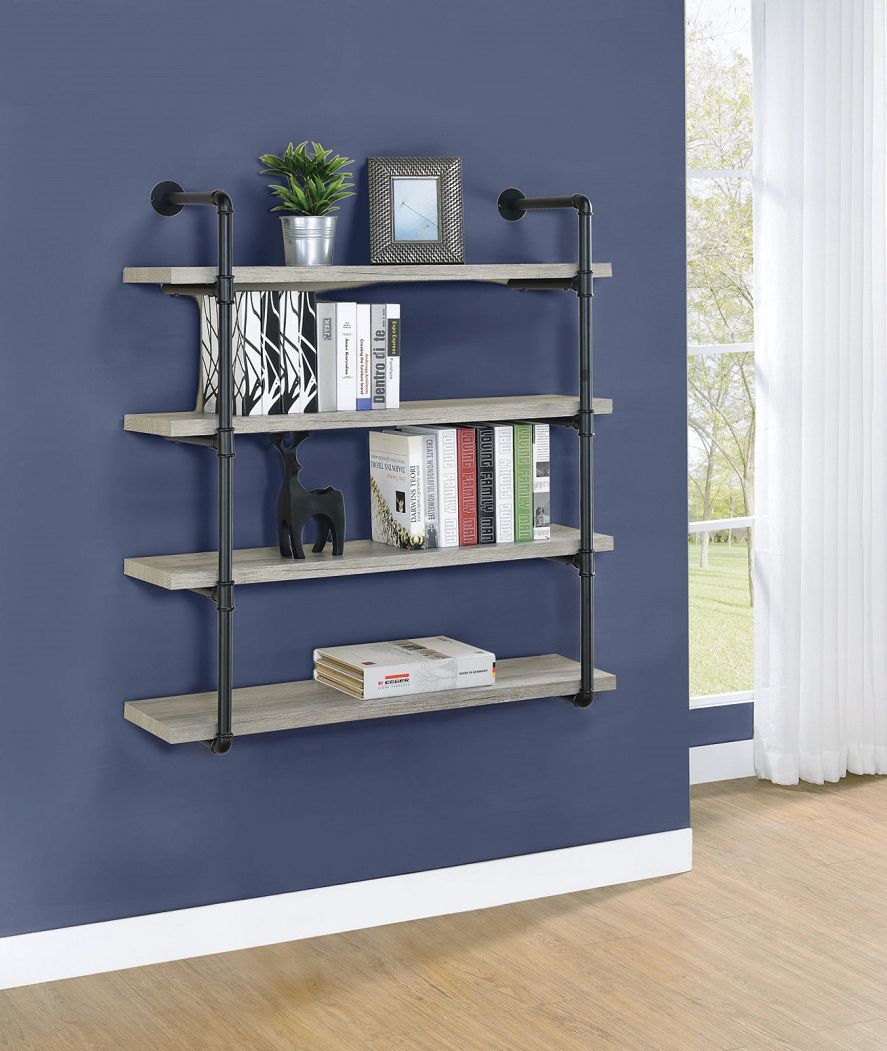 Trent Austin Design® Shannock 46'' H Stainless Steel Floating Bookcase ...