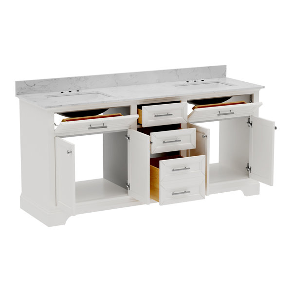 DeerValley Heritage 72'' Bathroom Vanity Double Sink Top with ...