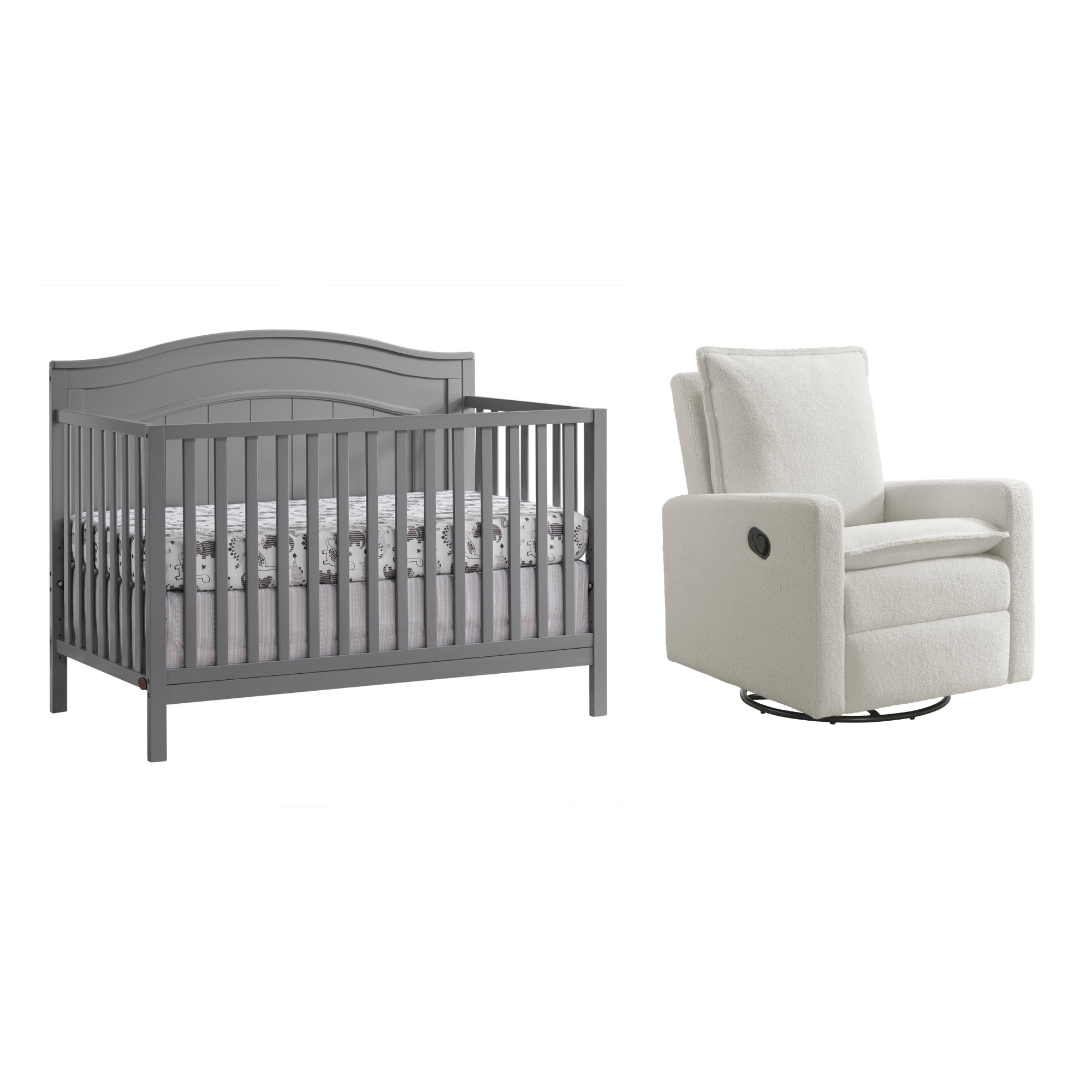 Oxford Baby Nolan 2 Piece Nursery Set Includes 4 In 1 Convertible Crib ...