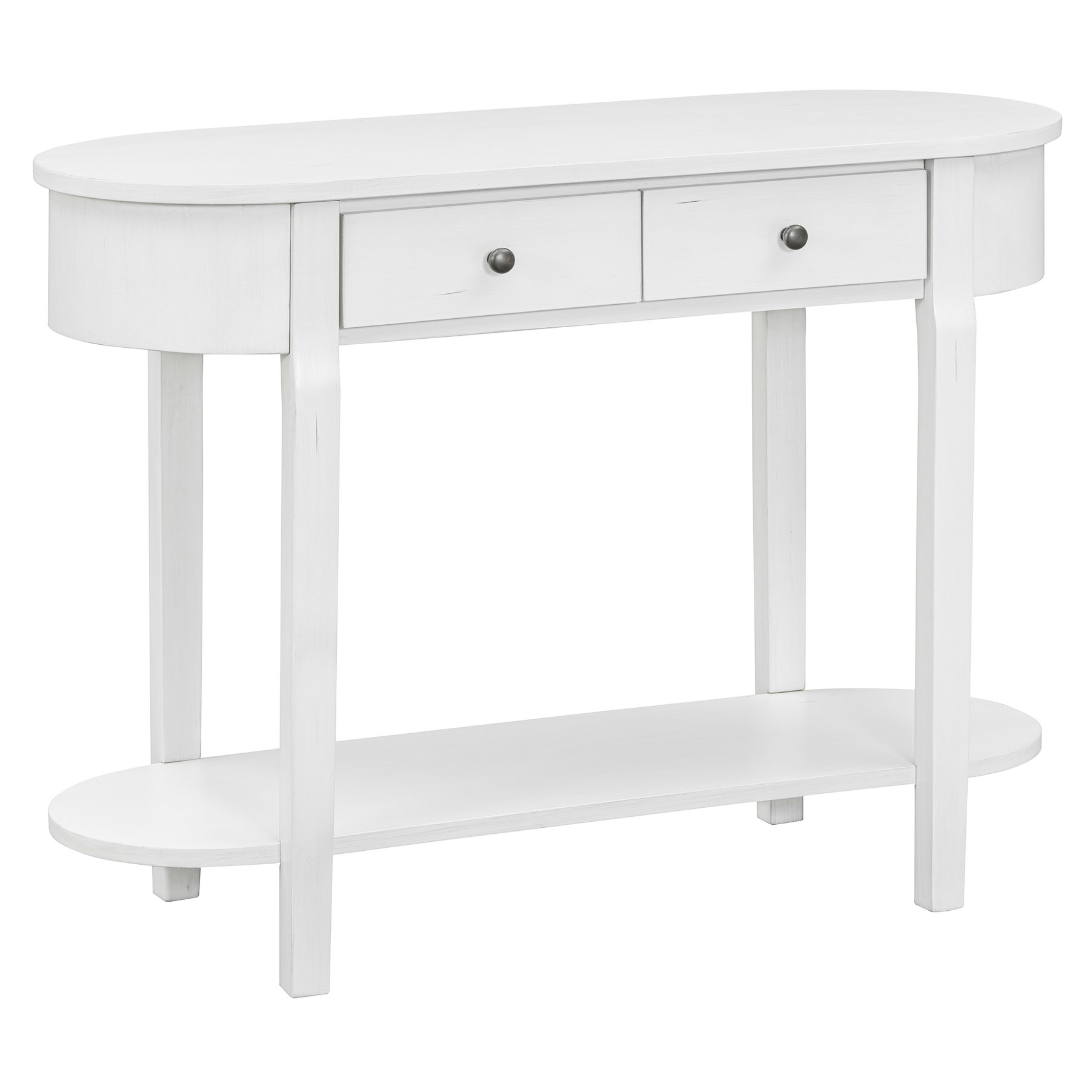 Gracie Oaks Vintage Style Console Table - & Pine 2 Drawers And ...
