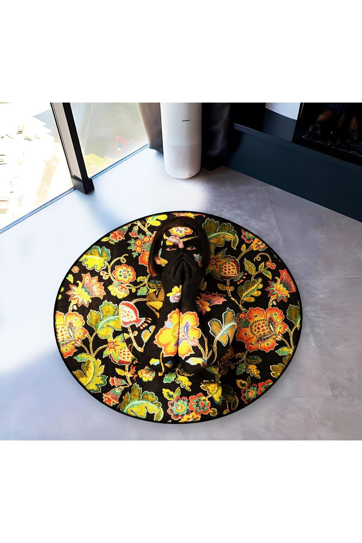 Jaselius Home Multi Colour Floral and Abstract Woman Silhouette Pattern ...