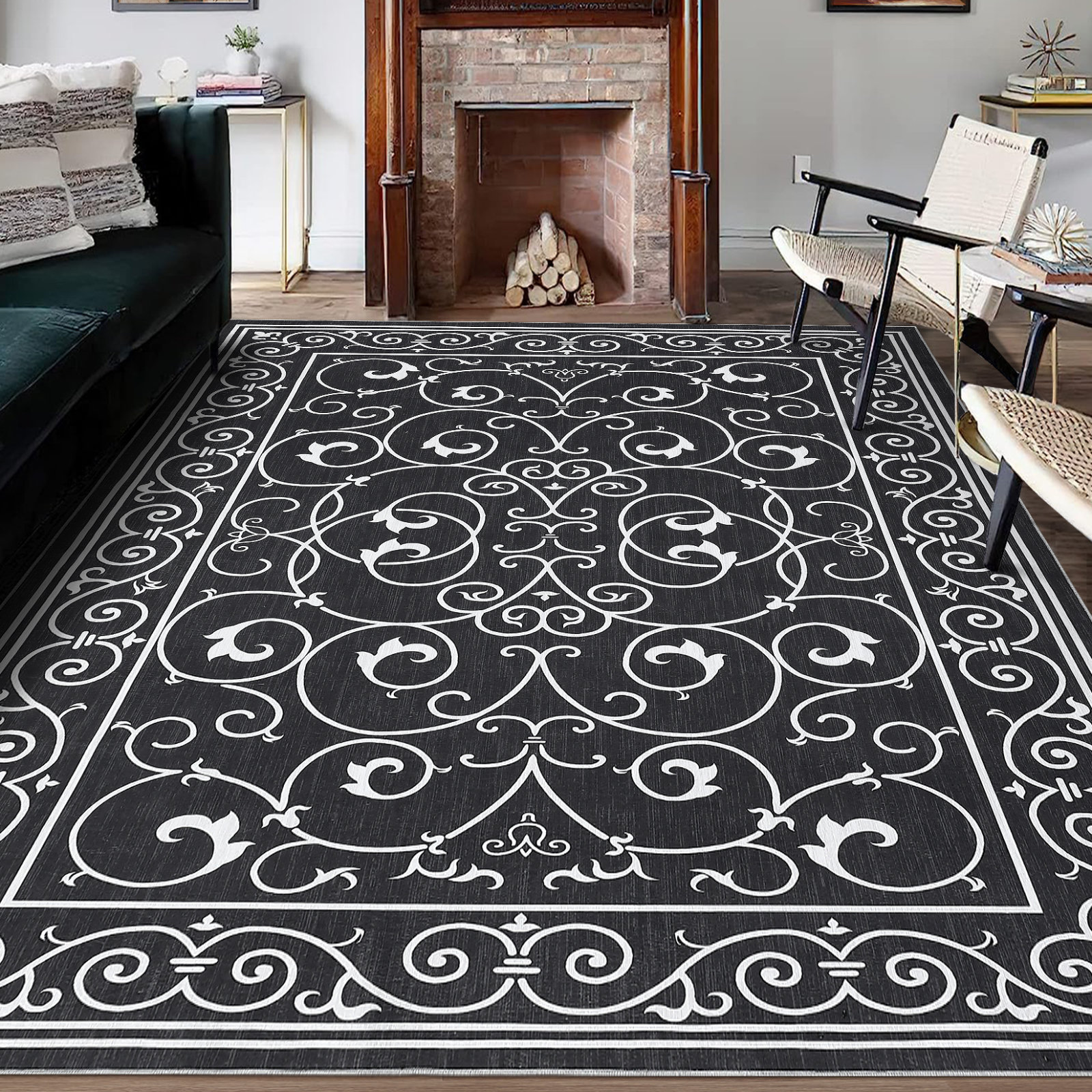 Charlton Home® Deviney Area Rug with Non-Slip Backing | Wayfair