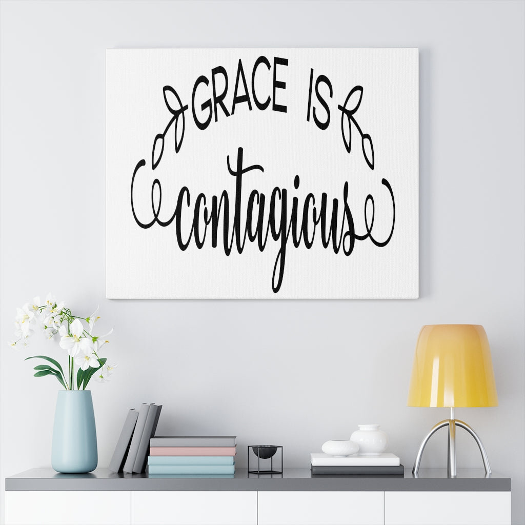 Trinx Scripture Canvas Grace Is Contagious Christian Wall Art Print ...