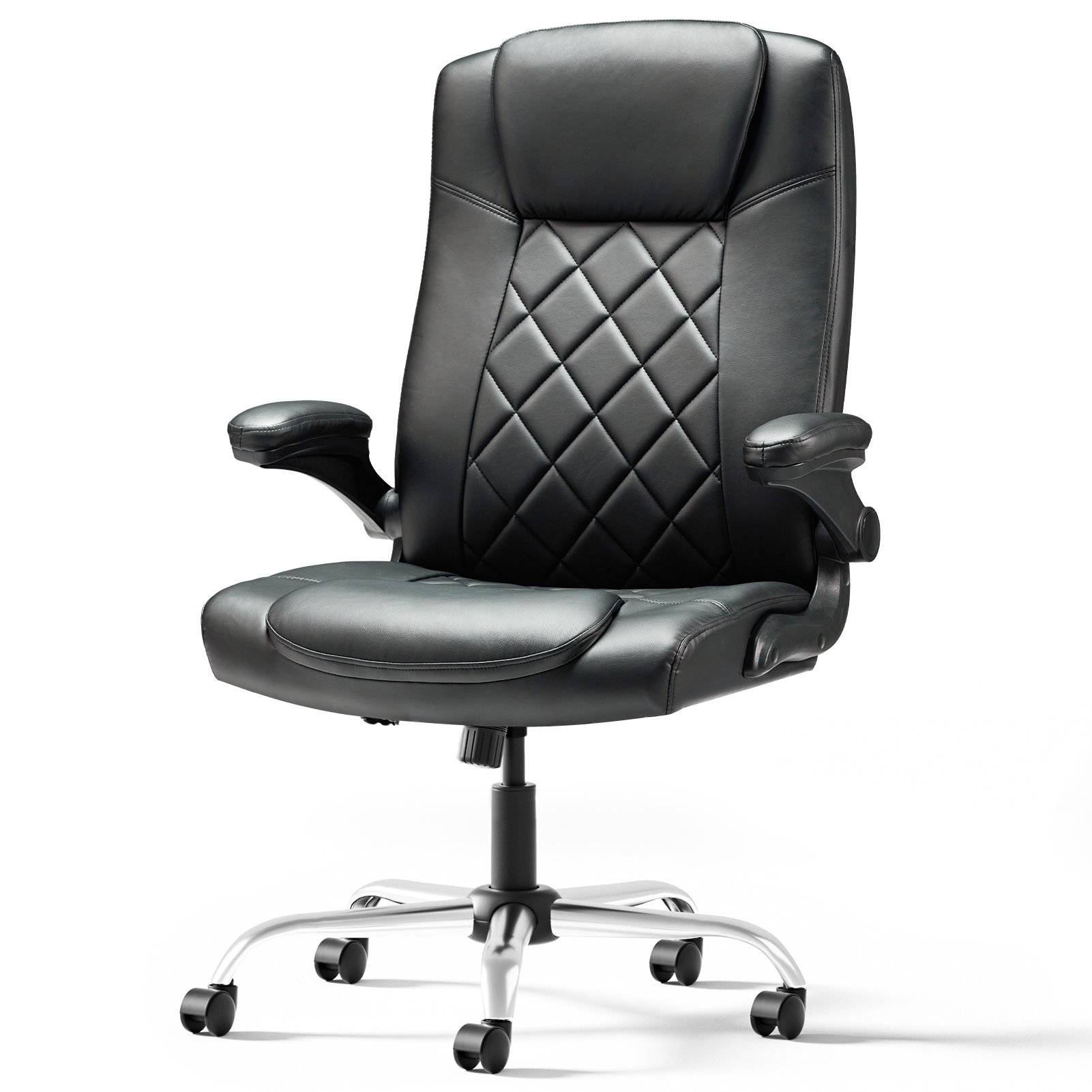 Hokku Designs Rennane Leather Executive Office Chair with Arm & Rocking ...