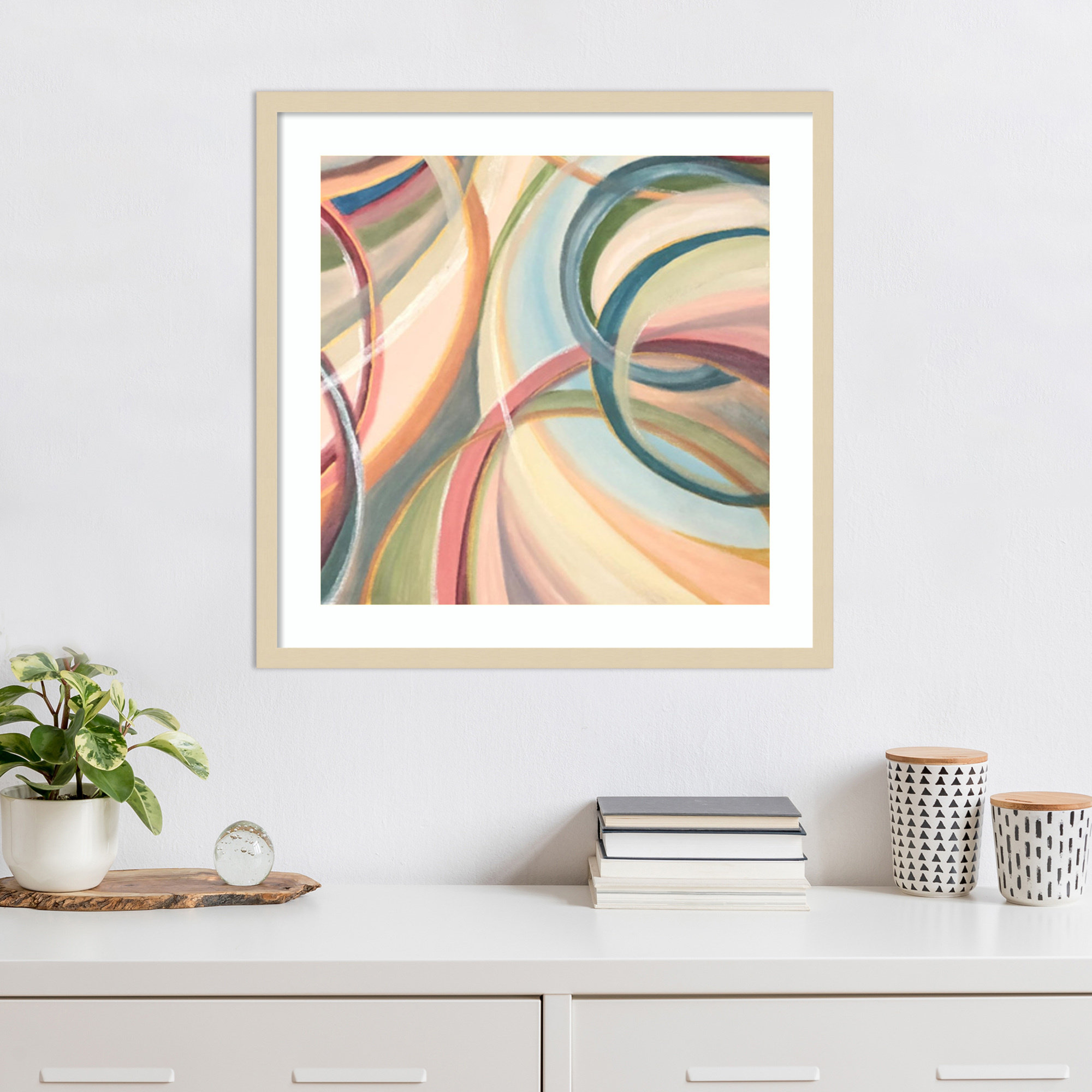 Latitude Run® Overlapping Rings III by Lee C Wood Framed Wall Art Print ...