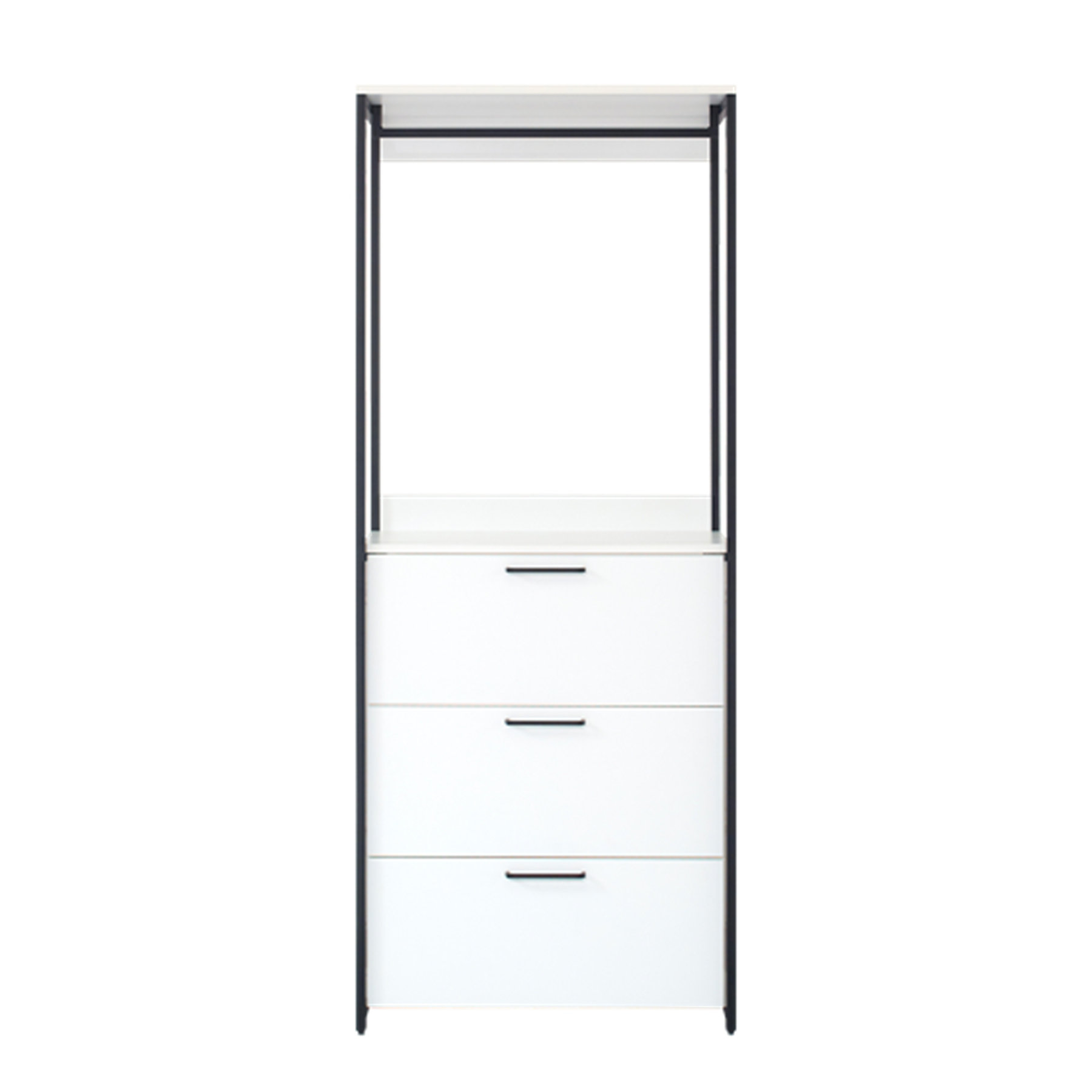 Latitude Run® Fiona Wood and Metal Walk-in Closet with Three Drawers ...