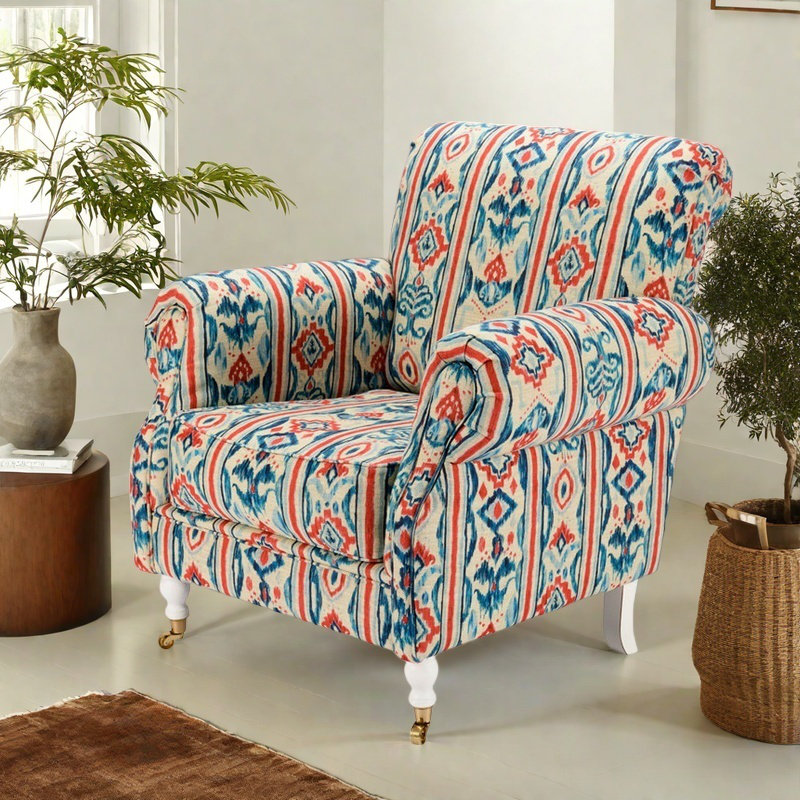 Bungalow Rose Vintage tiger chair rustic high back single sofa ...