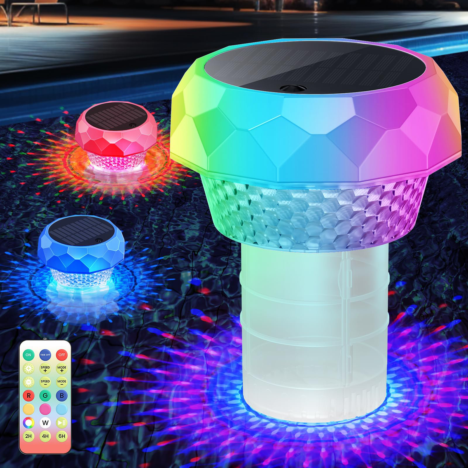 Fashion Finesse Solar Pool Chlorine Floater With Colourful Light, Anti ...