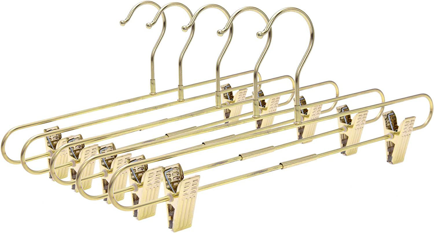 Everly Quinn Quality Metal Pant Hangers - 100-Pack Pant & Skirt Hanger ...