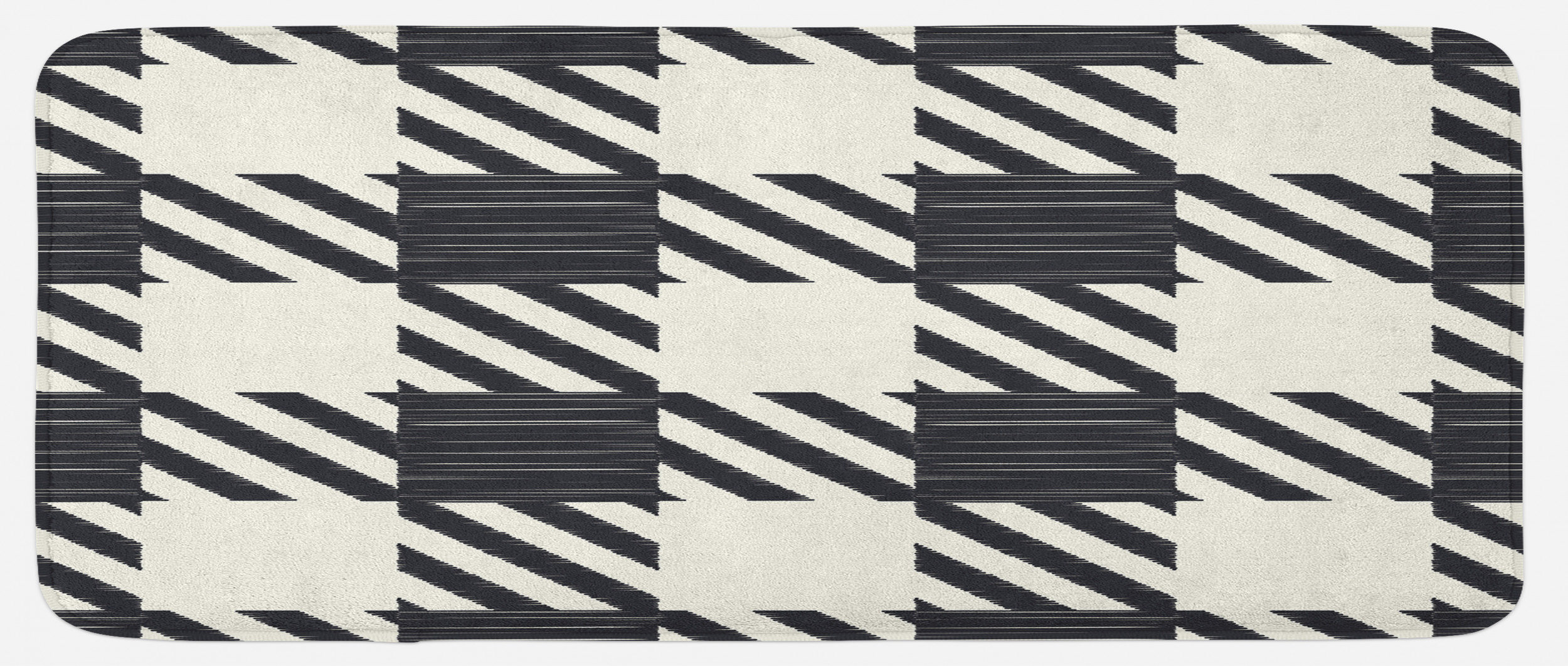 East Urban Home Diagonal Stripes And Squares Monochrome Sketchy ...