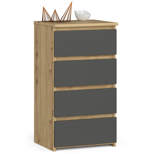 17 Stories Chest of drawers 17 Stories CL4 oak artisan 40cm 4 drawers ...
