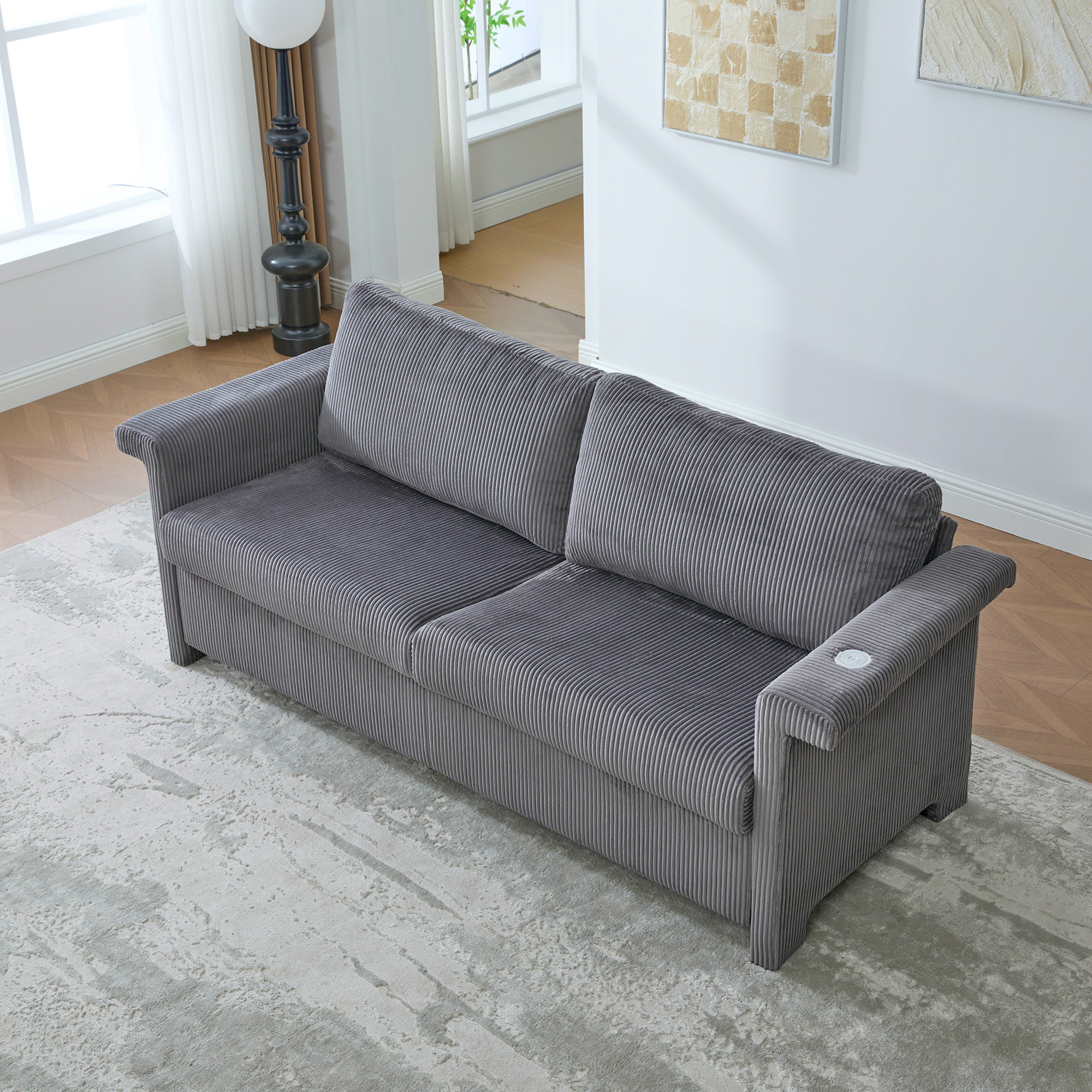 Mercer41 Pull Out Sofa Bed, Full Size Sleeper Sofa, 2-In-1 Convertible ...