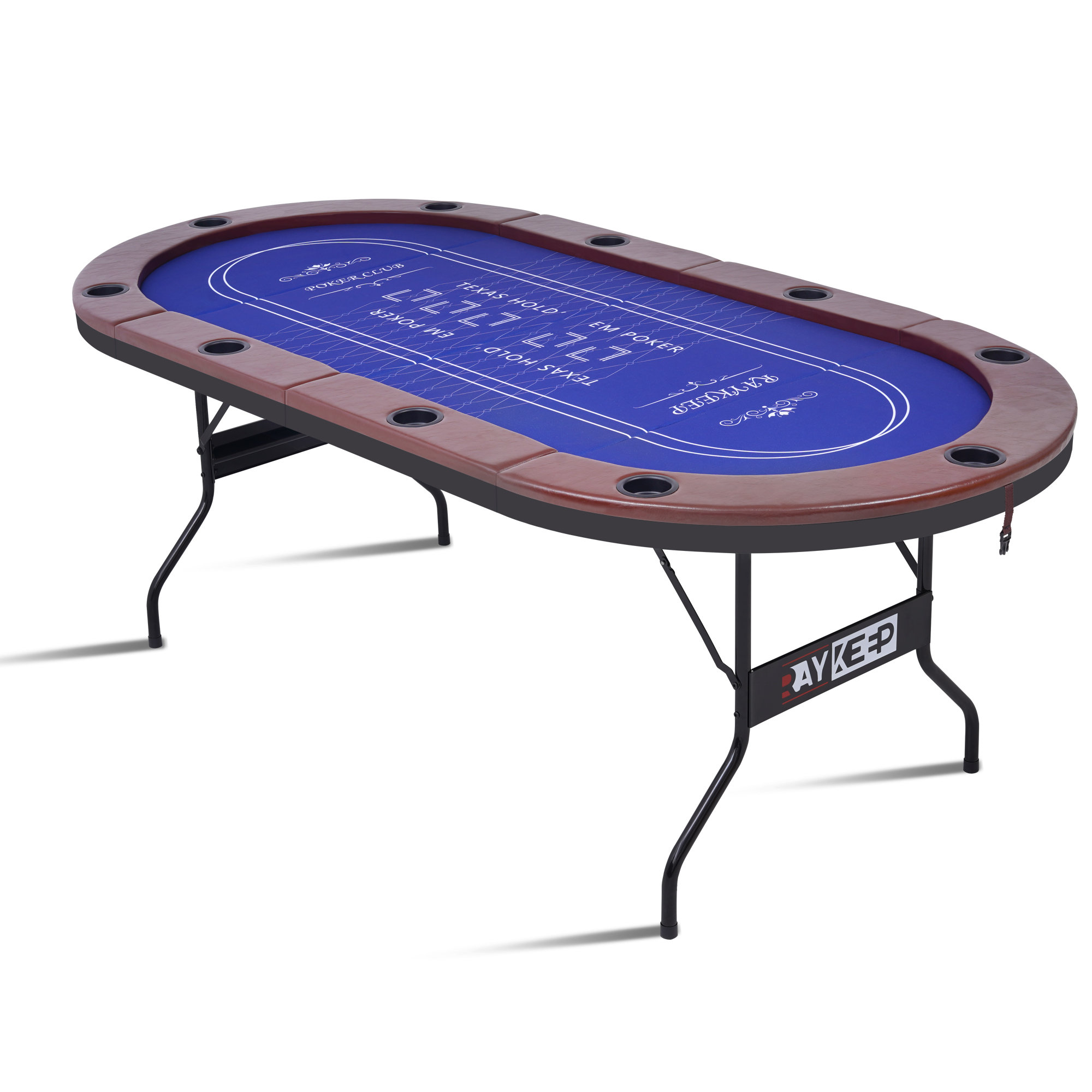 RayChee 84'' 10 - Player Foldable Poker Table, Folding Blackjack Texas ...