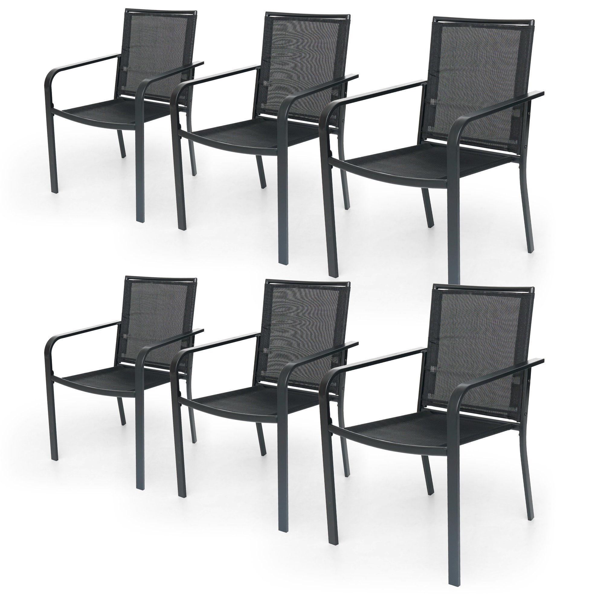 Latitude Run® Outdoor Stacking Dining Chair (Set Of 6) | Wayfair