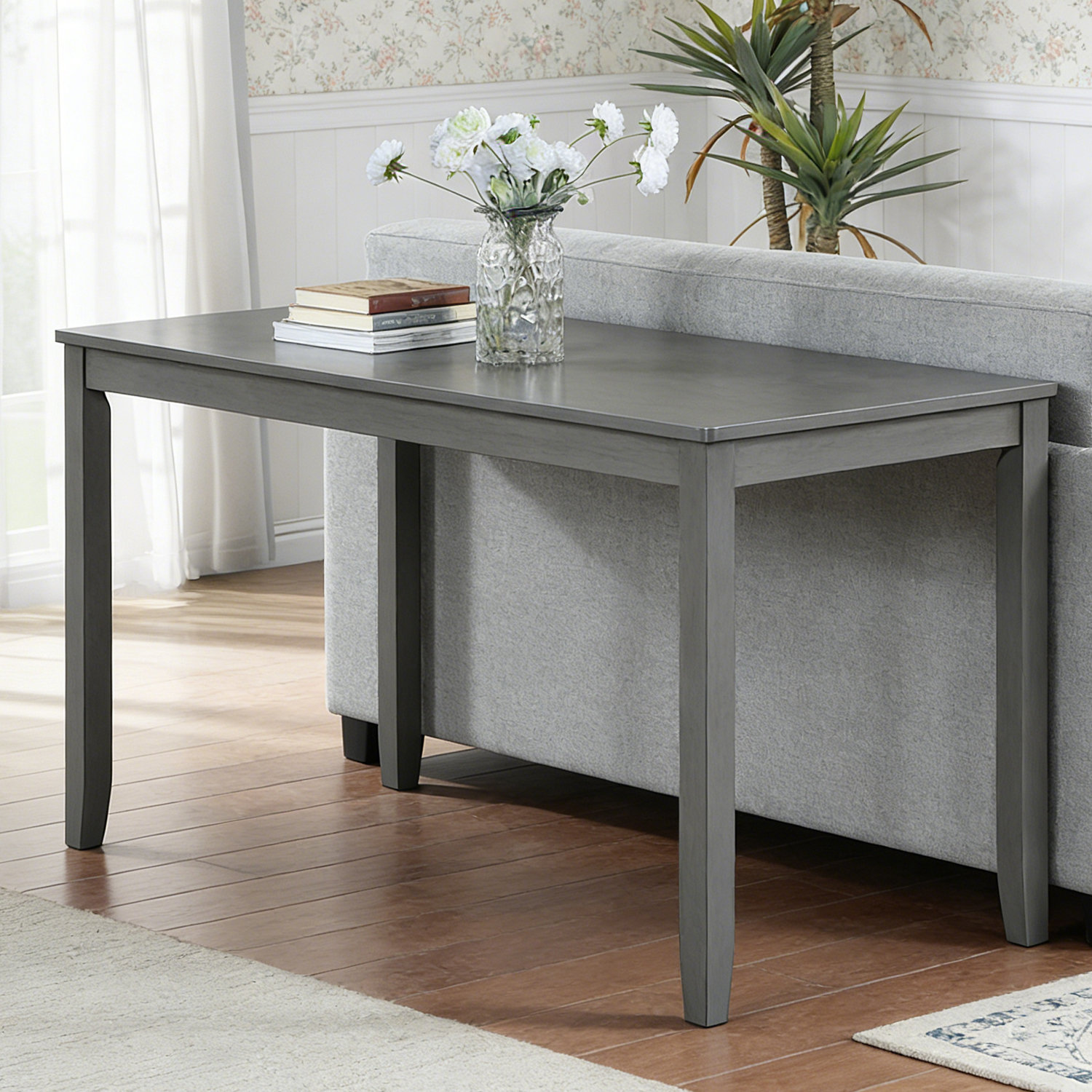 George Oliver Small Dining Table for 4, 45.5 Inch Walnut Square Kitchen ...