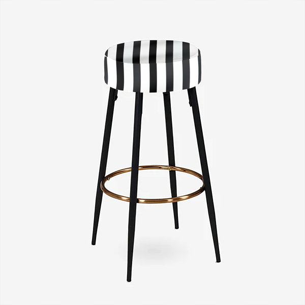 Design Art Black And White Striped Lines Harmony - Striped Bar Stools ...