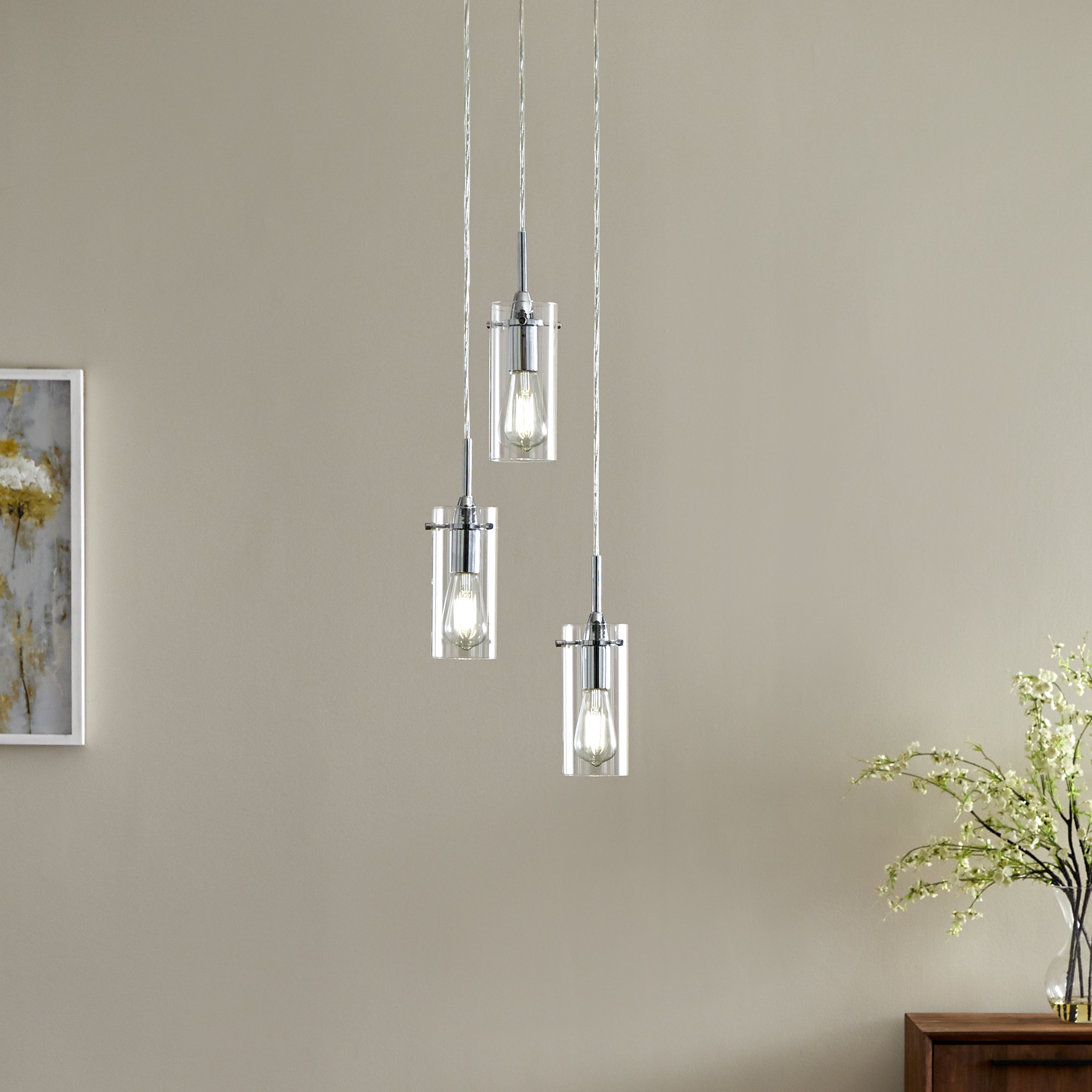 Ebern Designs Angelina 3 - Light Cluster Pendant & Reviews | Wayfair