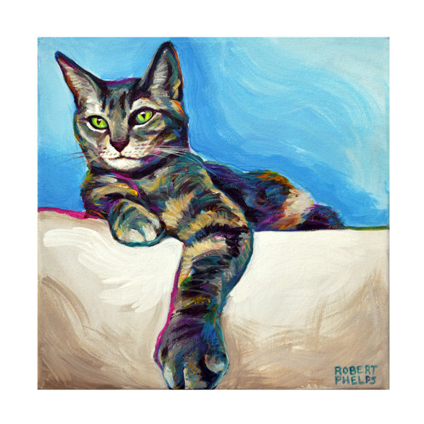 Red Barrel Studio® Stella The Cat On Canvas by Robert Phelps Art Print ...