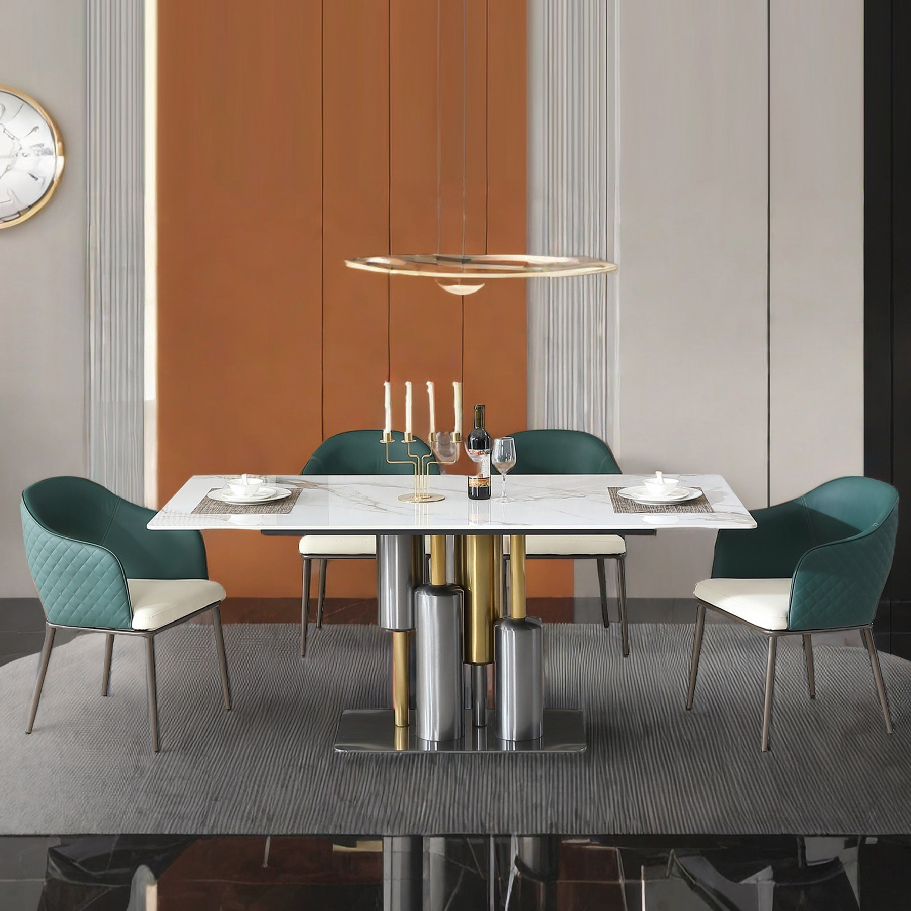 Hokku Designs Modern Luxury White Rectangular Dining Table | Wayfair