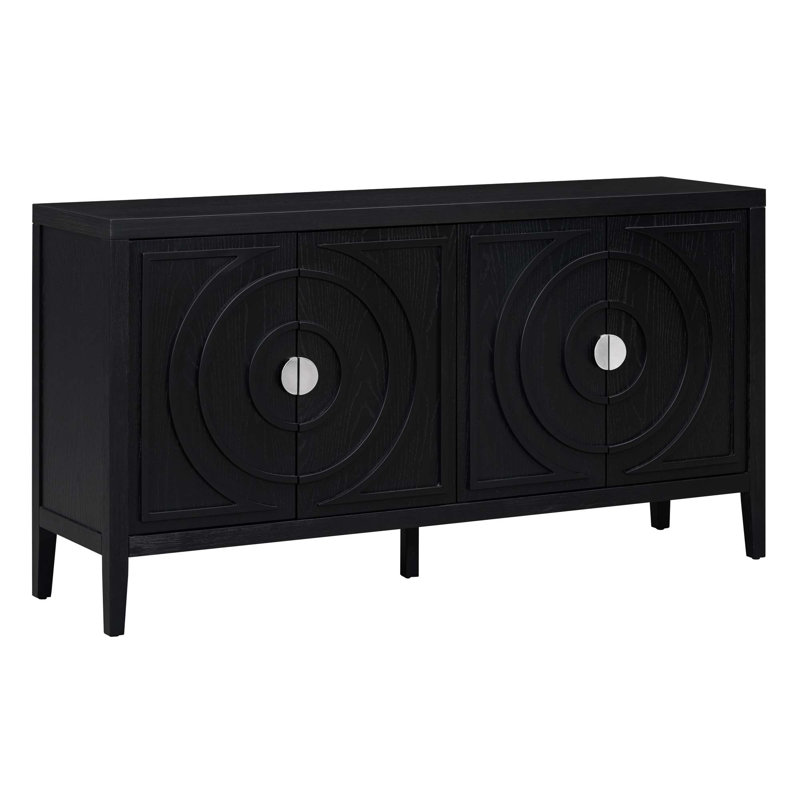 Bungalow Rose Floyds 60" W Retro Sideboard door with Circular Groove ...