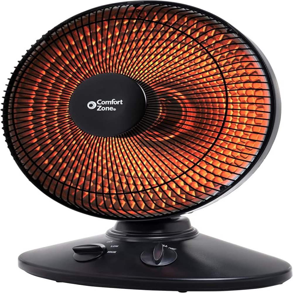 BUILTCO Comfort Zone Indoor Dish Space Heater With 70-Degree ...