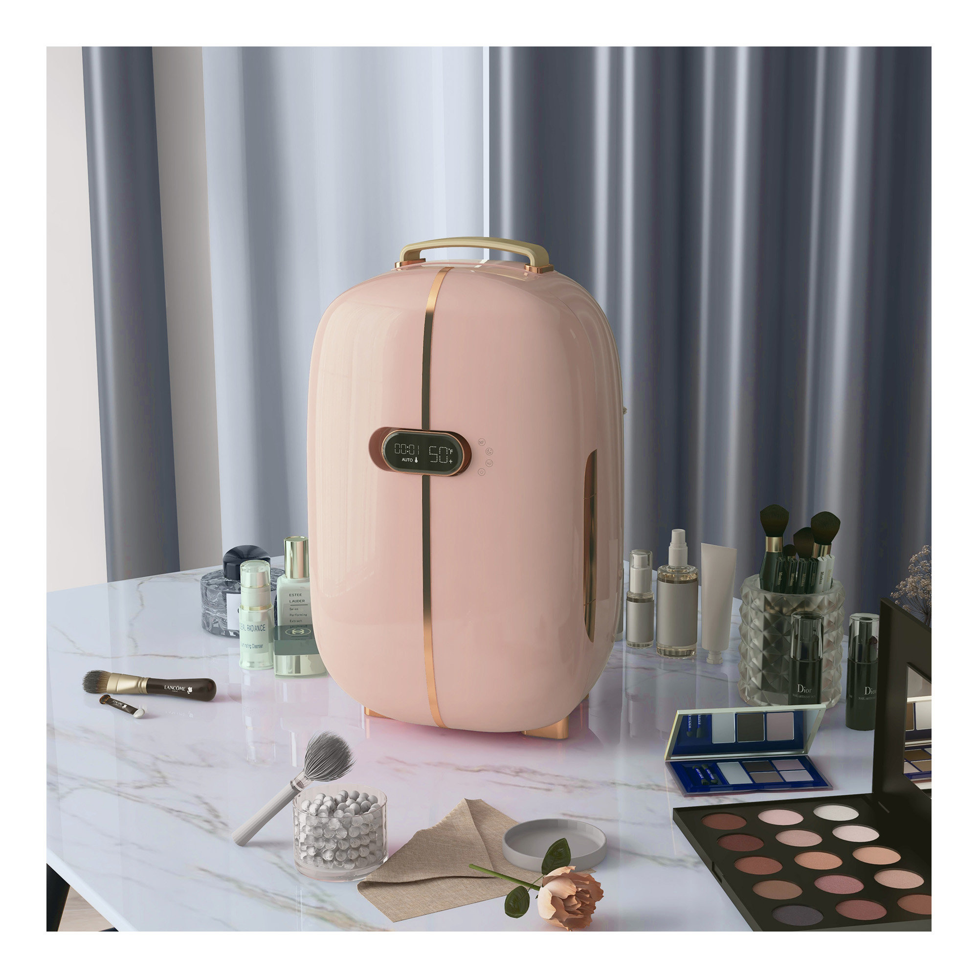 LIYU Portable Skincare Fridge with LED Display, 12L Mini Fridge for ...