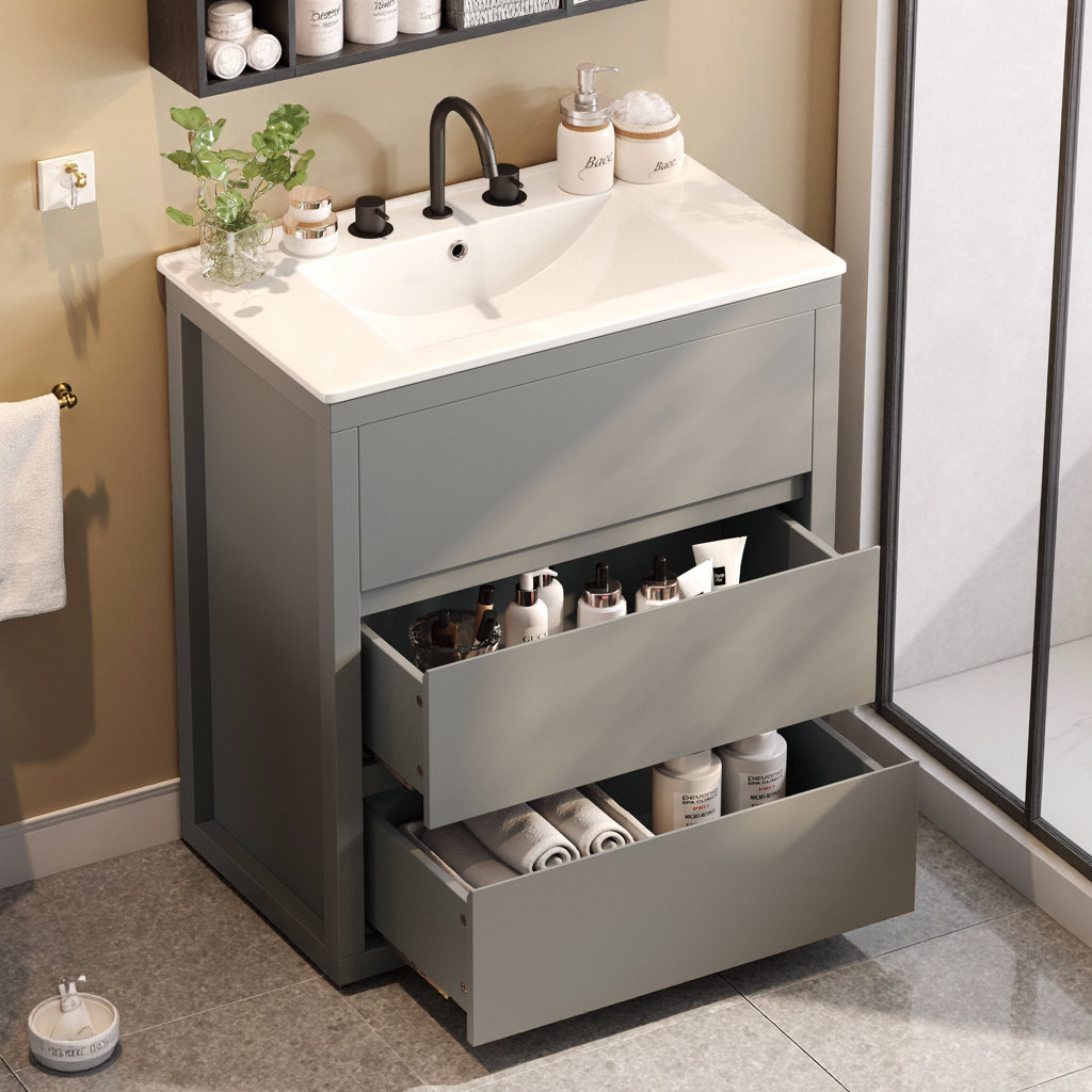 Red Barrel Studio® 30" Freestanding Bathroom Vanity with Soft-Close ...