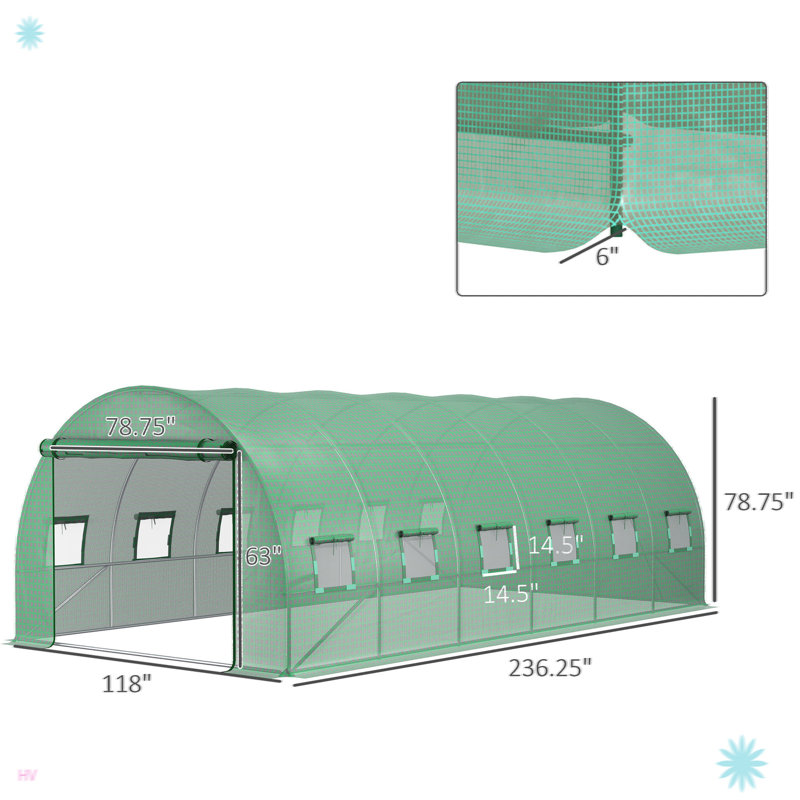 HomeViewto Outsunny Plastic Greenhouse Cover Replacement | Wayfair