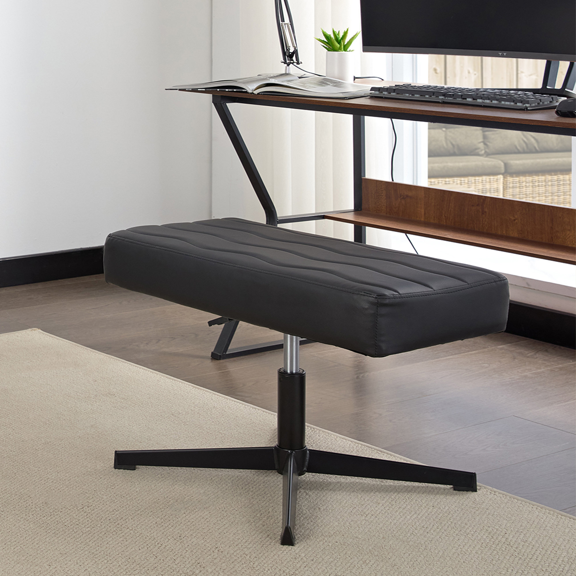 George Oliver 21"H Office Footrest Stool Multi-Purpose Height ...