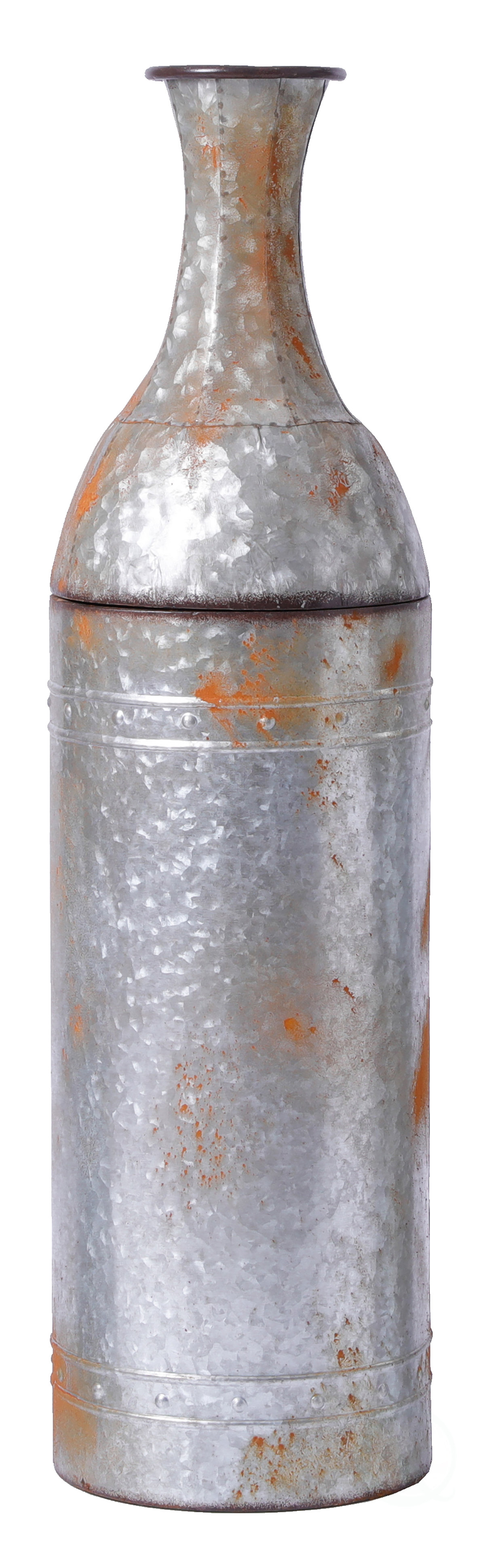 Gracie Oaks Hytop Farmhouse Galvanized Metal Decoration Floor Vase ...