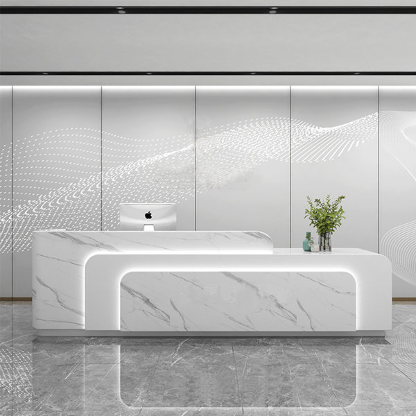 fangqiren Simple Modern Company Reception Desk Rectangle Laminate ...
