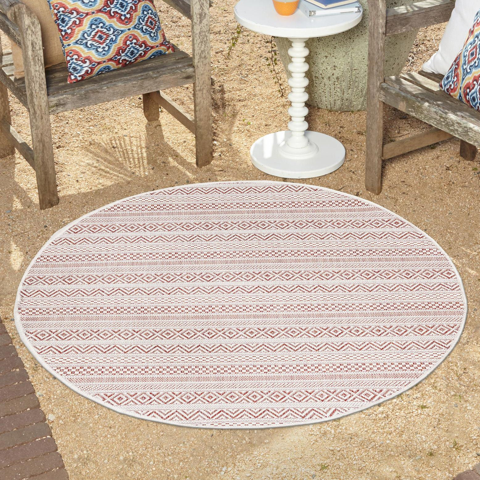 Foundry Select Outdoor Glimmer Area Rug Brick Color & Reviews | Wayfair