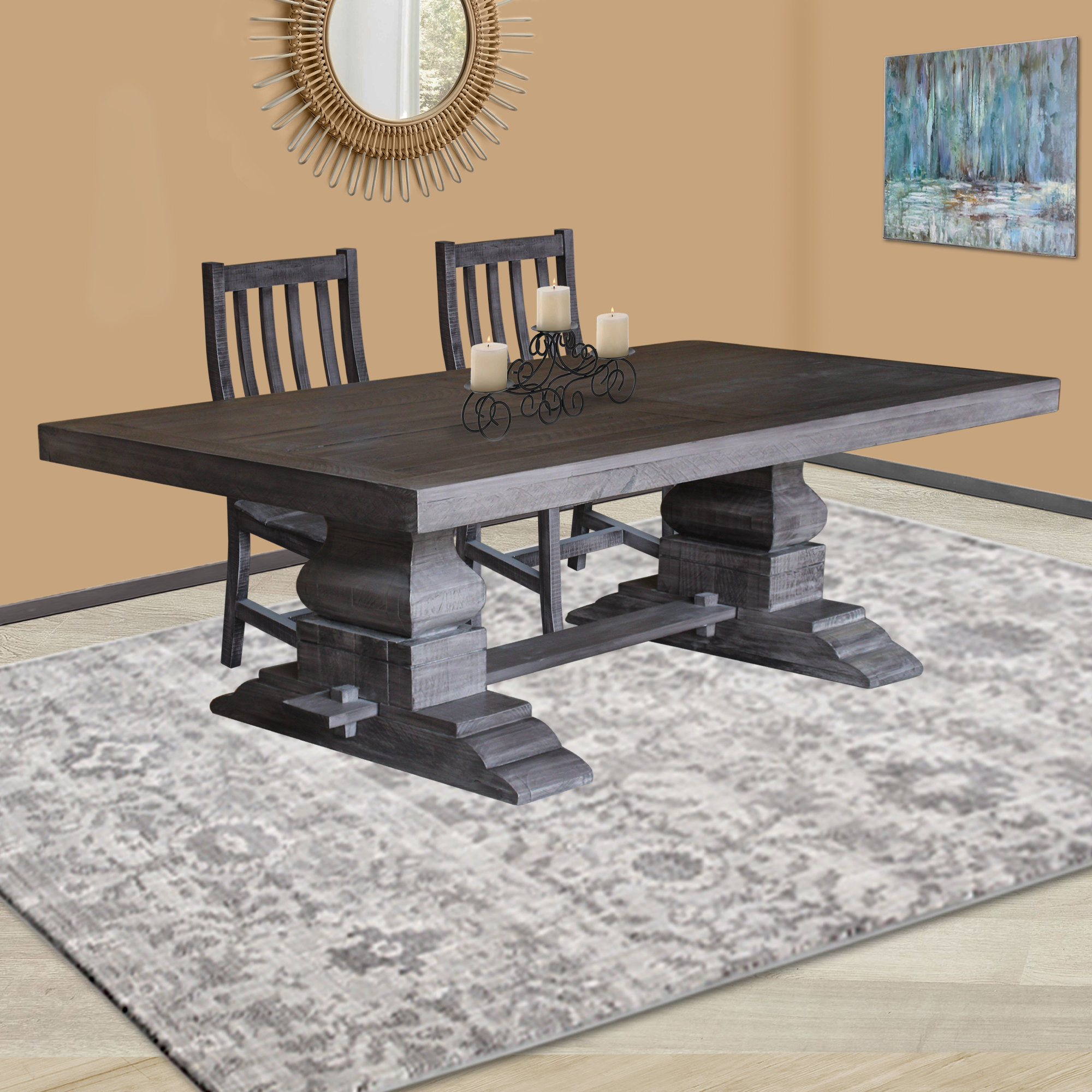 Alcott Hill San Rene Asoni Wood Trestle Dining Table & Reviews | Wayfair