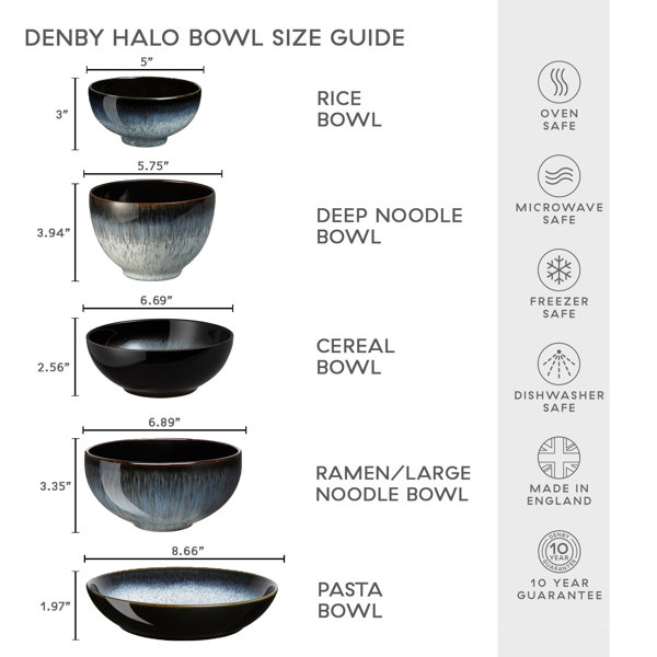 Denby Halo Set Of 4 Pasta Bowls & Reviews | Perigold