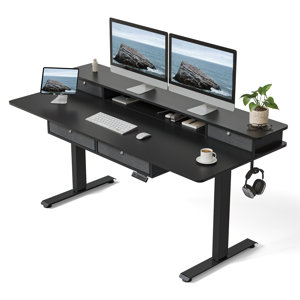 Inbox Zero Euri Height Adjustable Standing Desk & Reviews | Wayfair