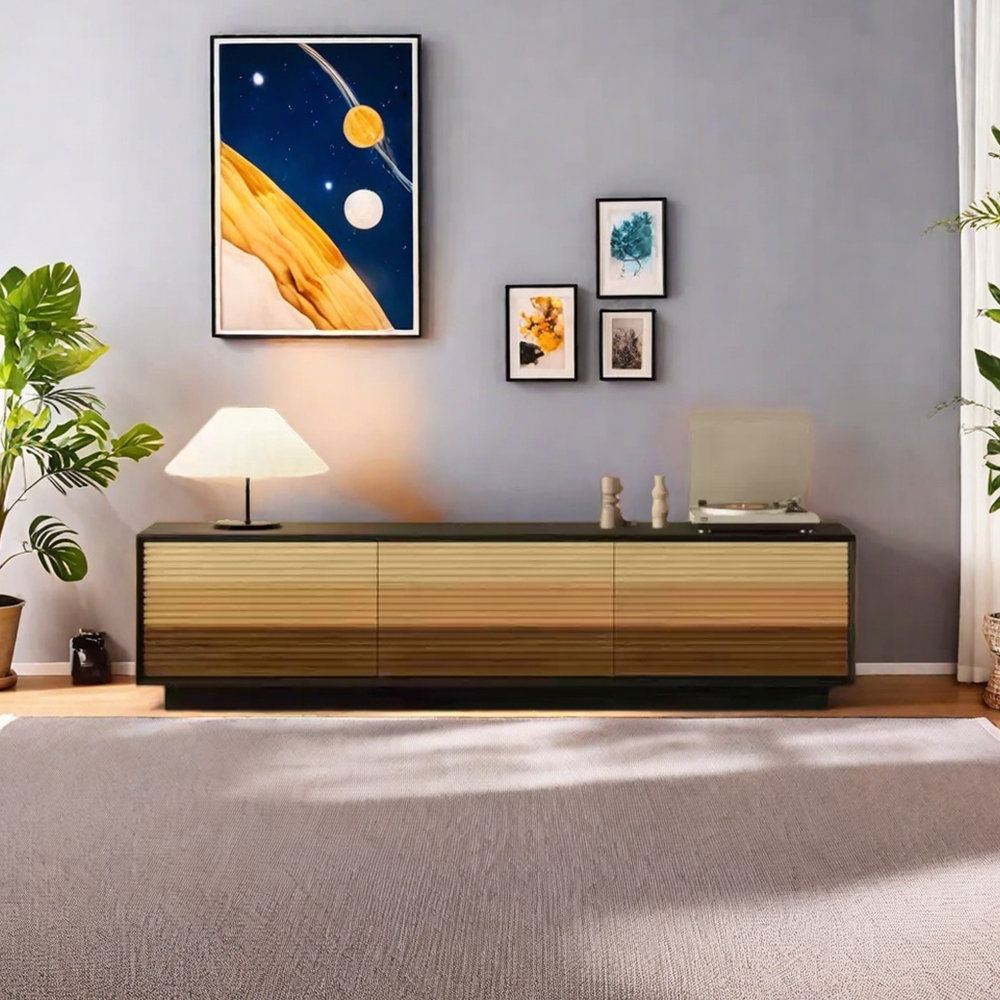 Wu's StylishVault Minimalist TV Stand with Mortise | Wayfair